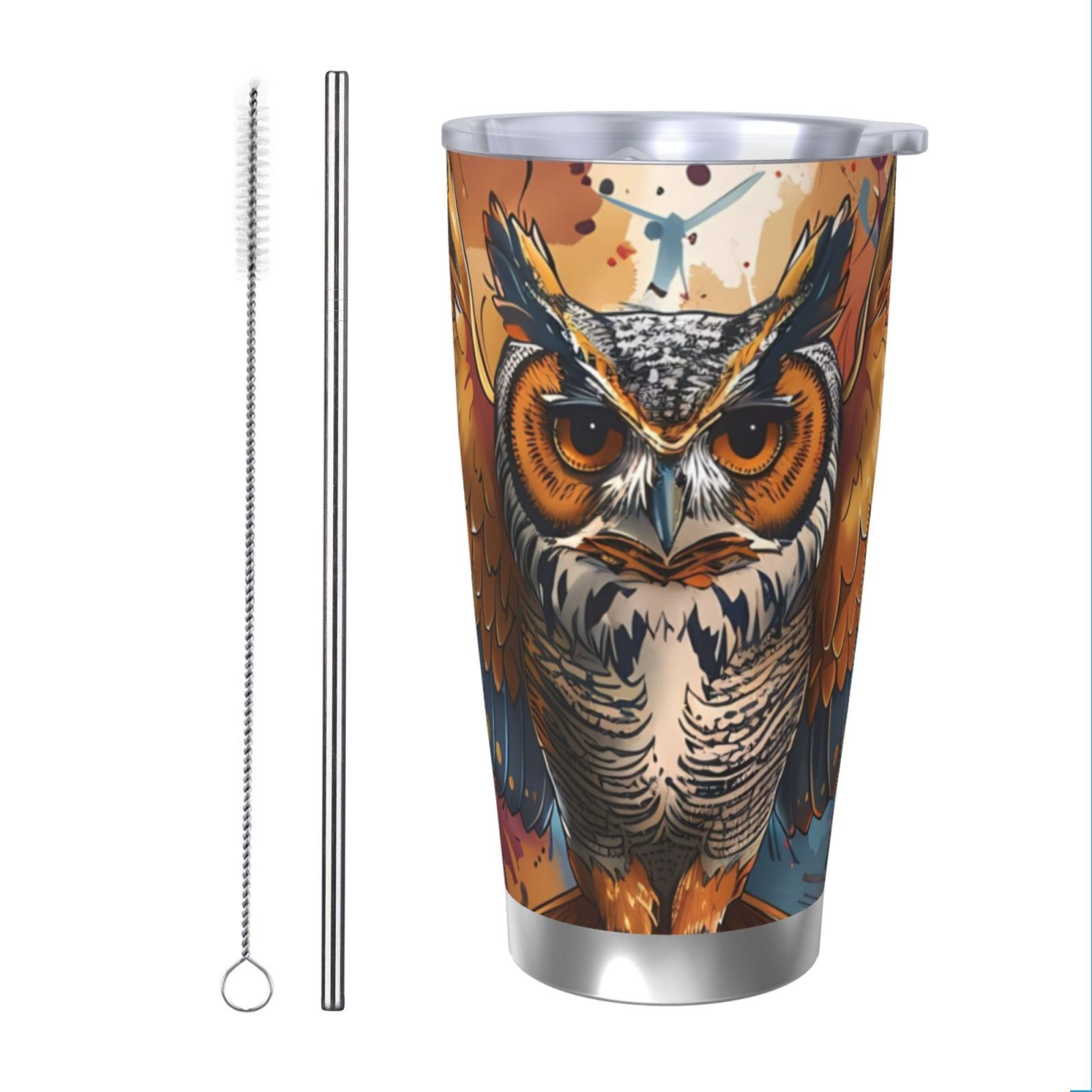 Matuu Colorful Owl Tattoo Art for 20oz Durable Thermal Cups Keep Drinks ...