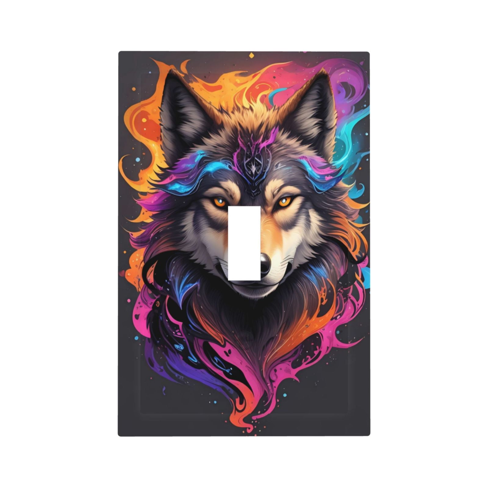 Matuu Colorful Wolf Head for Modern Decorative Wall Plate Switch Plate ...