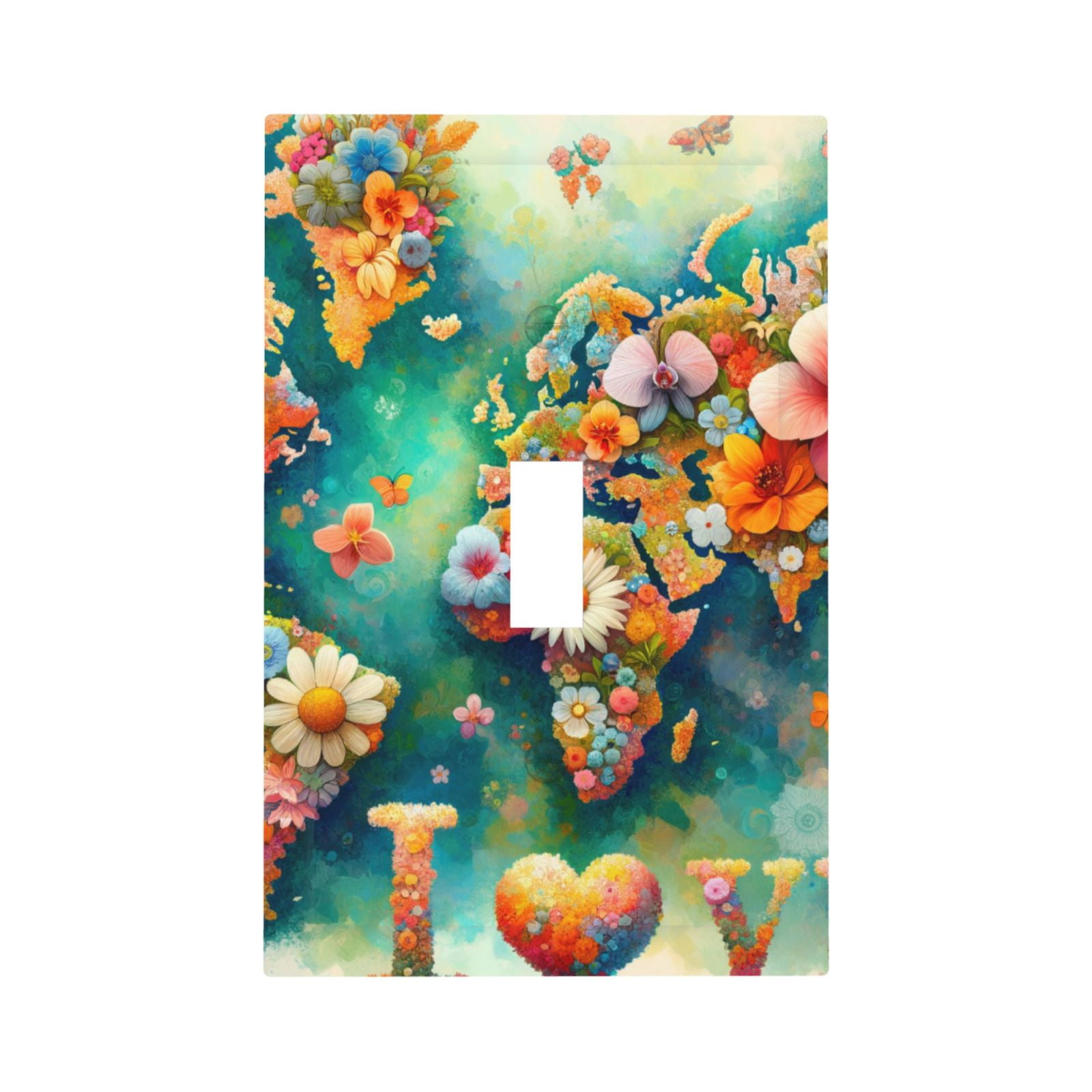 Matuu Colorful World Map for Modern Decorative Wall Plate Switch Plate ...