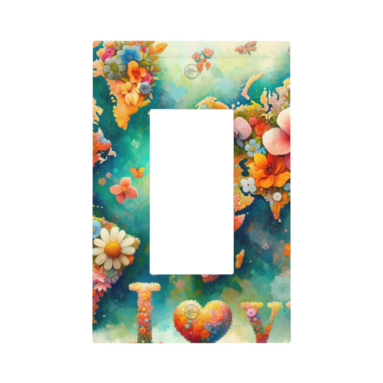 Matuu Colorful World Map for Modern Decorative Wall Plate Switch Plate ...