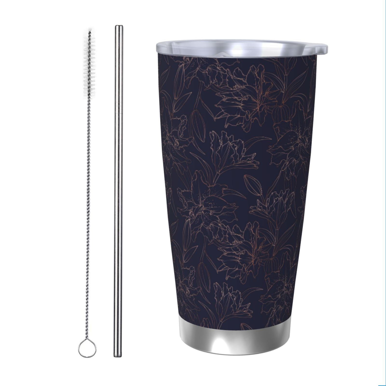 Matuu Copper-Gold Gloss Outline Flower1 for 20oz Durable Thermal Cups ...