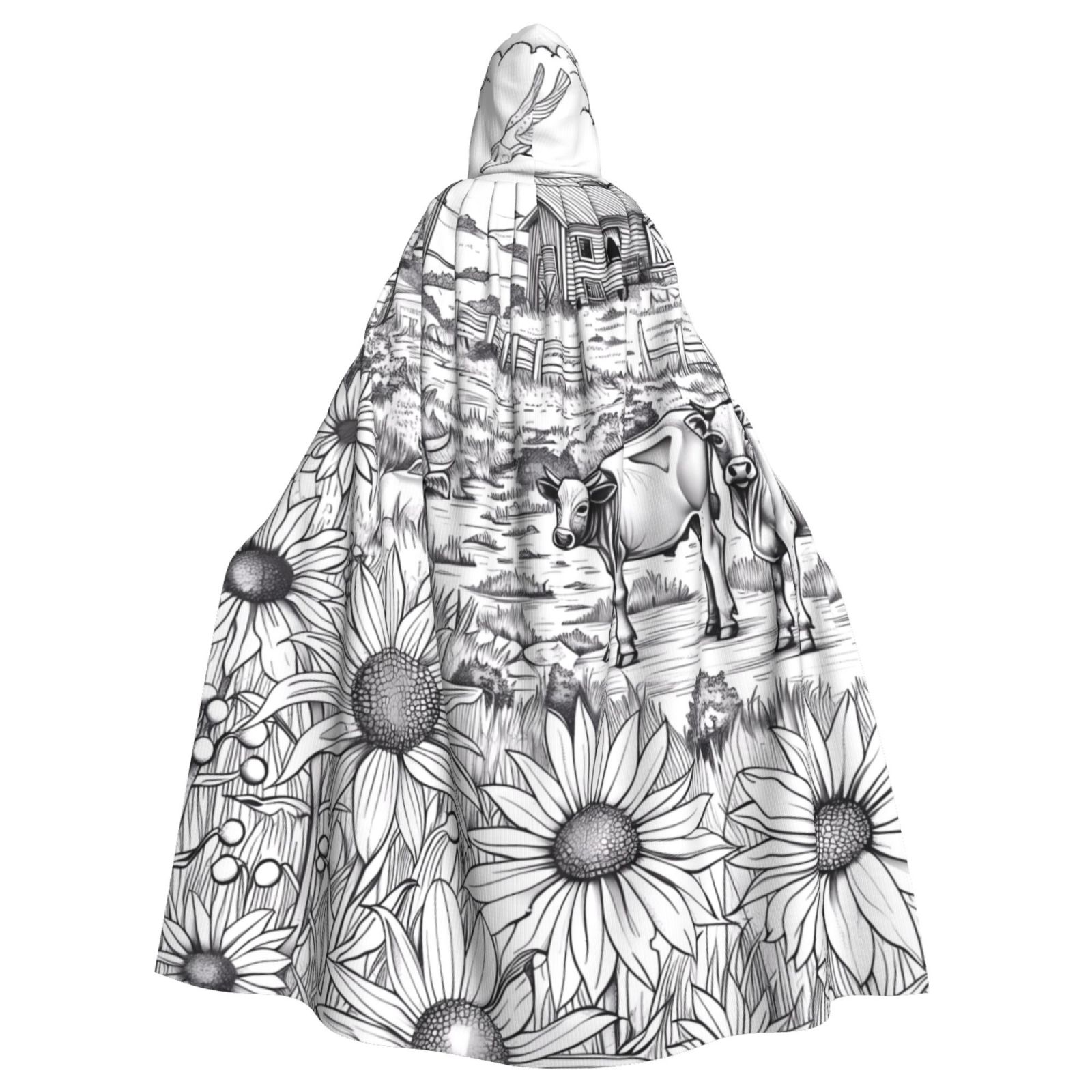 Matuu Country Farm Scene for Hooded Cloak Women's Halloween Costumes ...