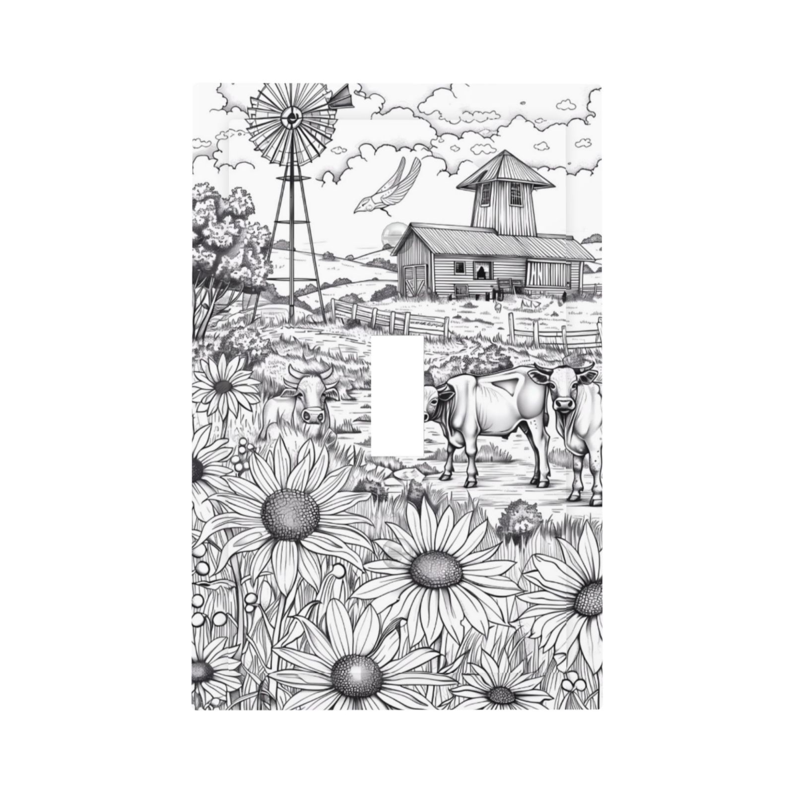 Matuu Country Farm Scene for Modern Decorative Wall Plate Switch Plate ...