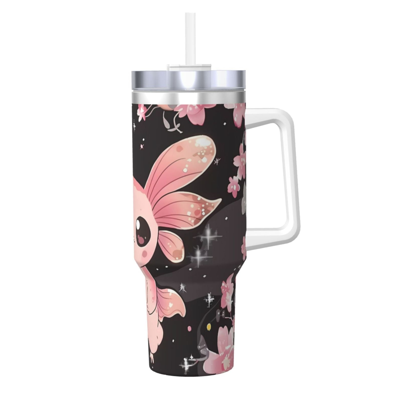 Matuu Cute Axolotl Sakura Blossoms B for 40OZ Ice Cup with Handle ...