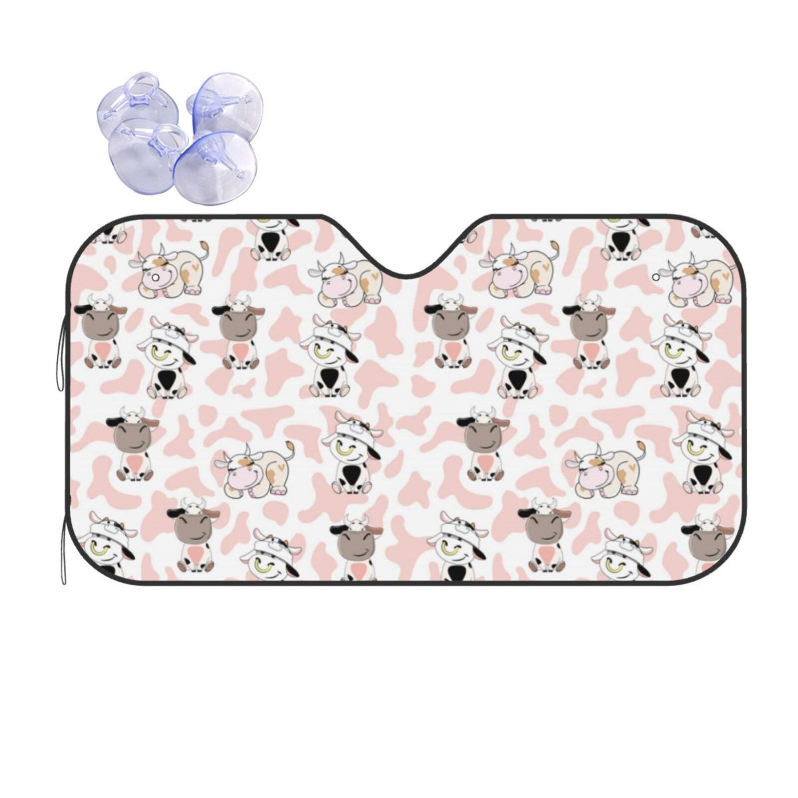 Matuu Cute Cartoon Cows Print Foldable Front Window Car Windshield Sun ...