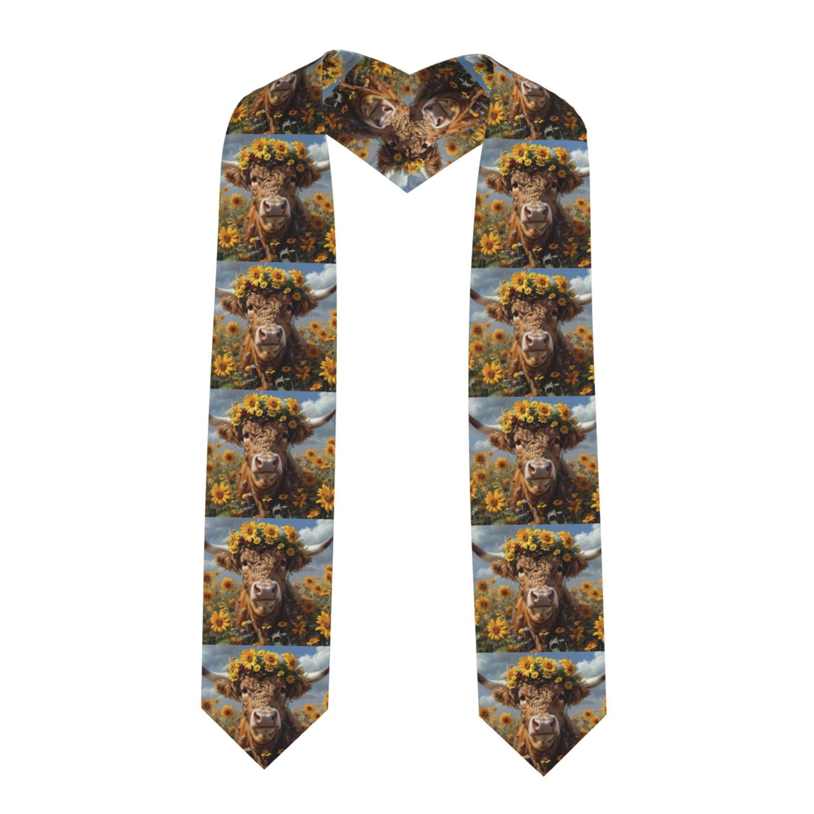 Matuu Cute Cow Sunflower Crown A for Unisex Adult Graduation Stole 72 ...