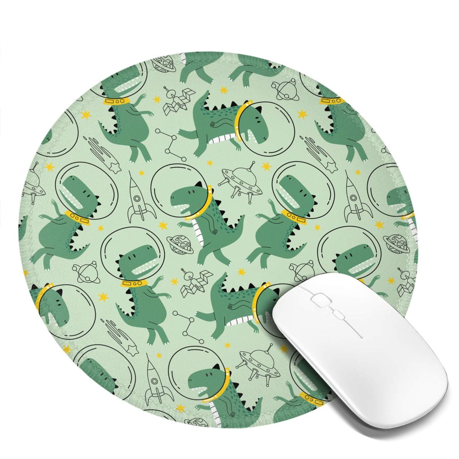 Matuu Cute Dinosaurs in Space Printed Round Mouse Pad, Non-Slip ...