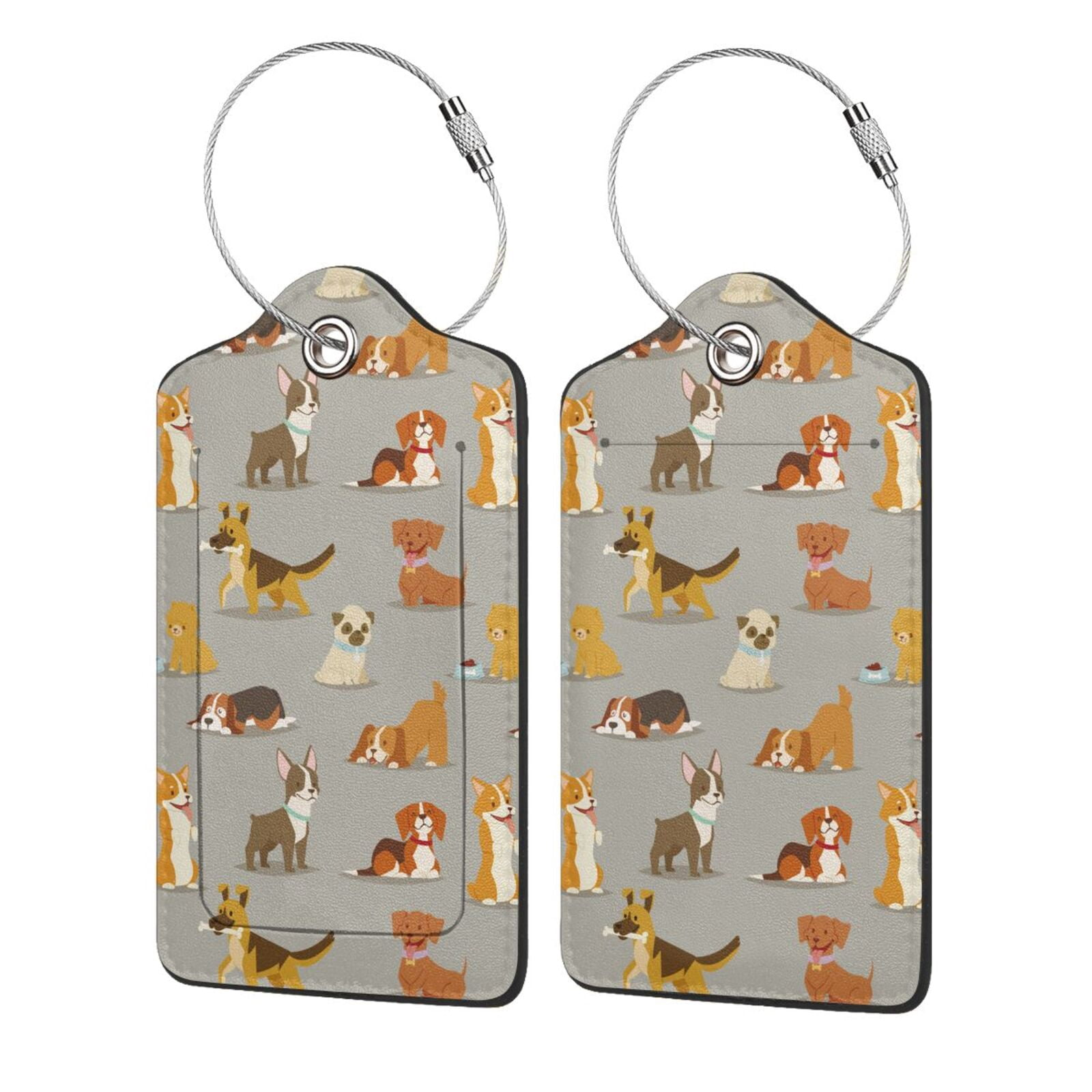 Matuu Cute Dog for Leather Luggage Tag Privacy Cover ID Label with ...