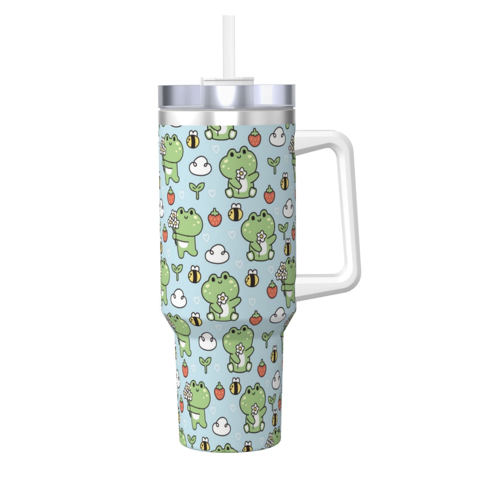 Matuu Cute Floral Frog for 40OZ Ice Cup with Handle Durable Thermal ...