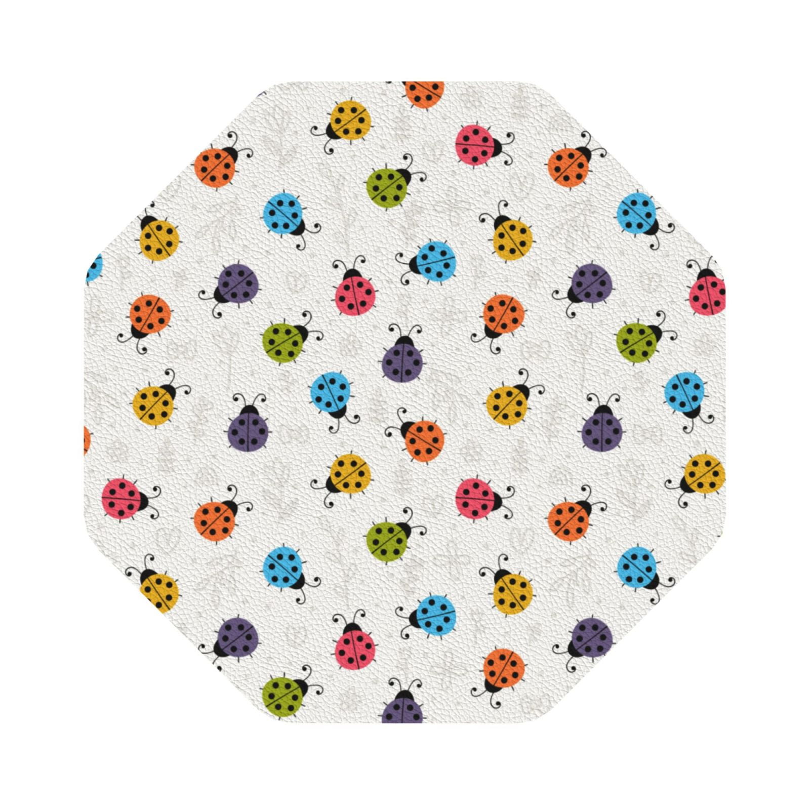 Matuu Cute Ladybugs for Cup Coasters Set of 6 Leather Coasters Desk ...