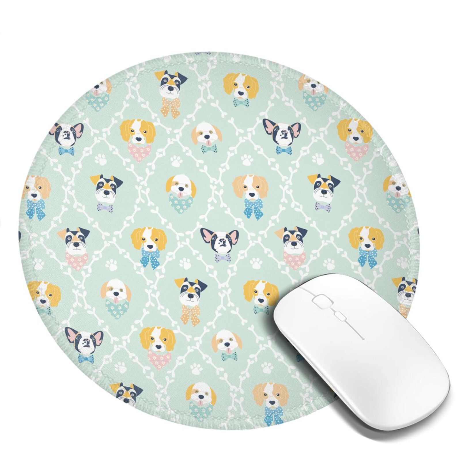 Matuu Different Breeds of Dogs Printed Round Mouse Pad, Non-Slip ...
