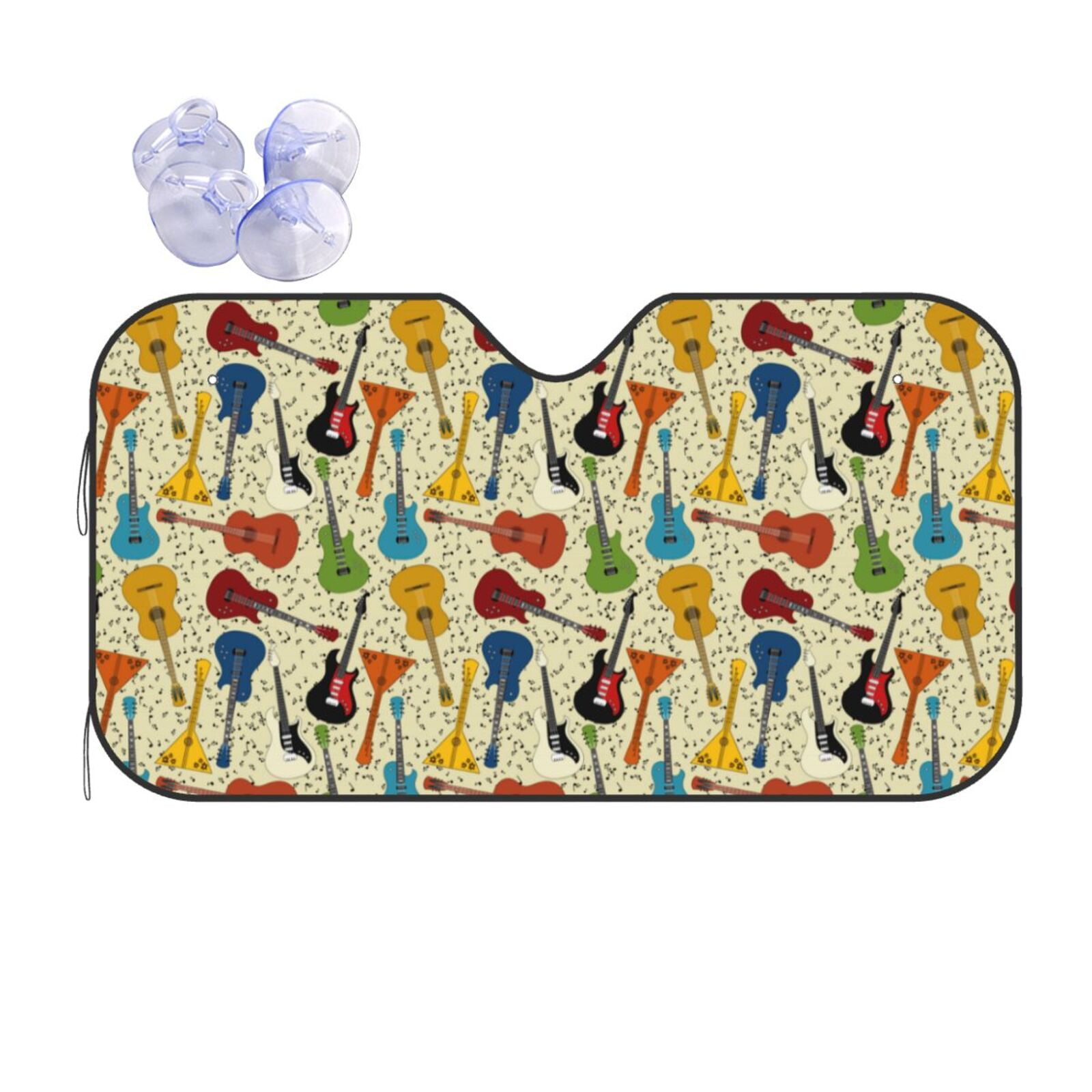 Matuu Different Kind Of Guitars Print Foldable Front Window Car ...