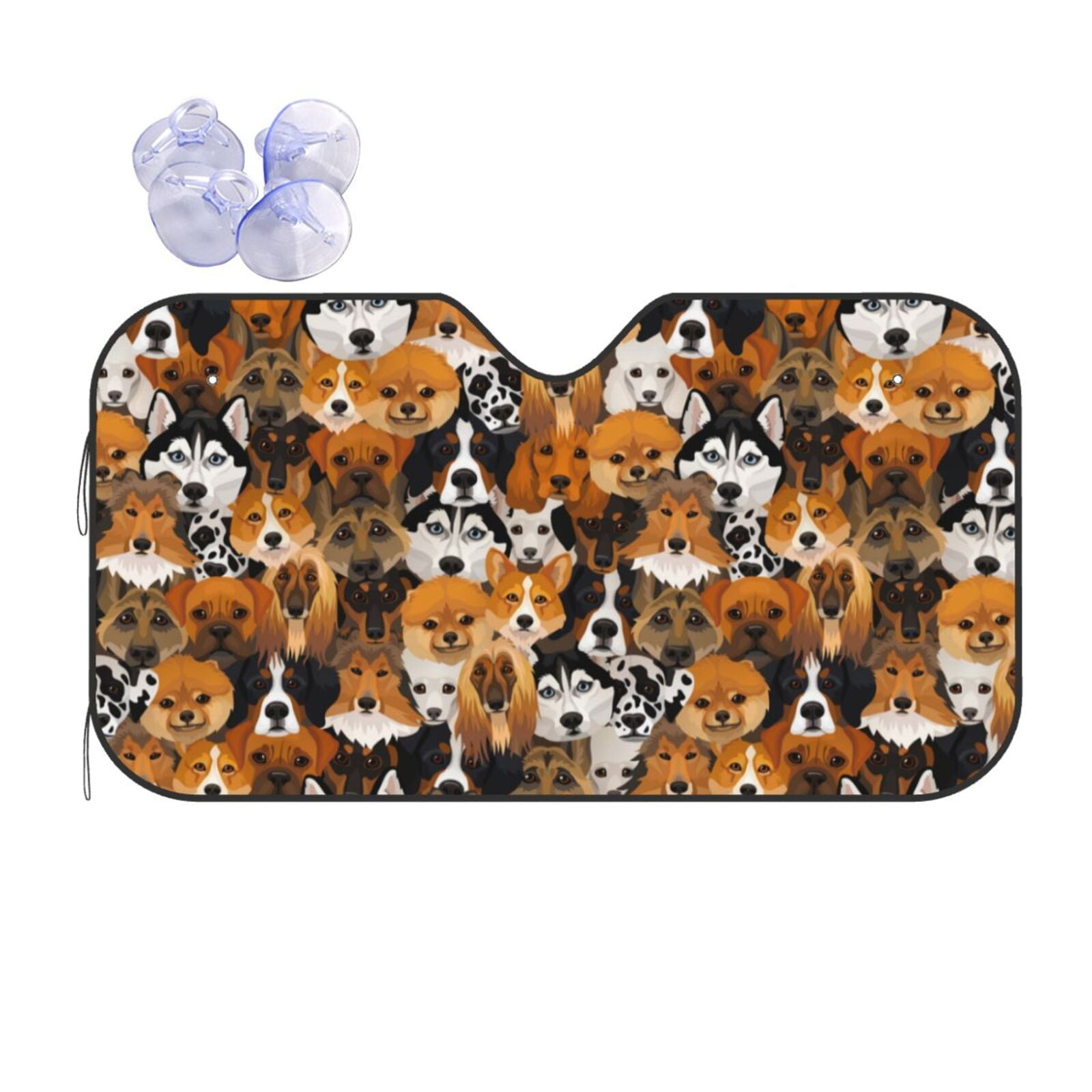 Matuu Dogs Different Breeds Print Foldable Front Window Car Windshield ...