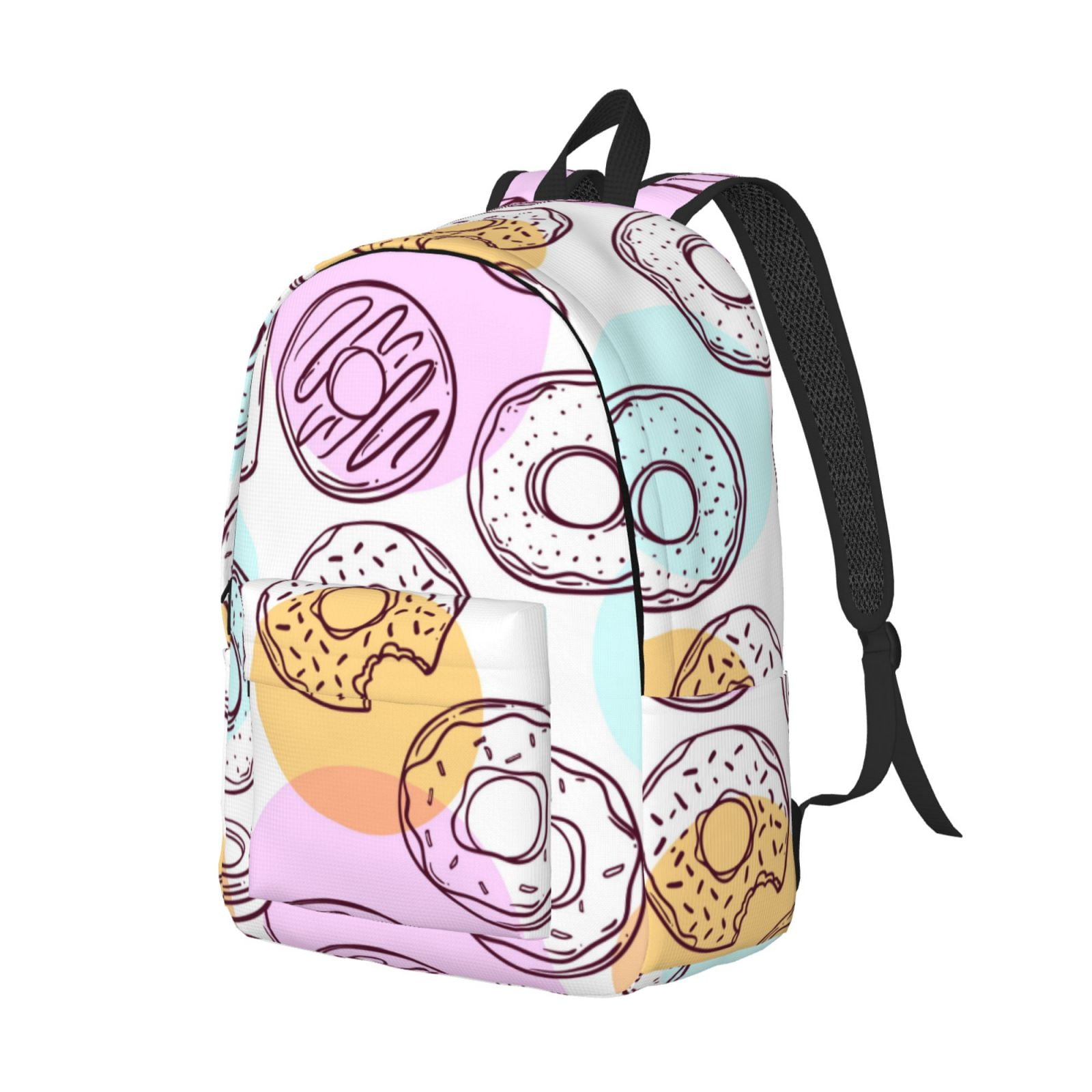Matuu Donuts and Coffee for Canvas College Backpack for Men and Women ...
