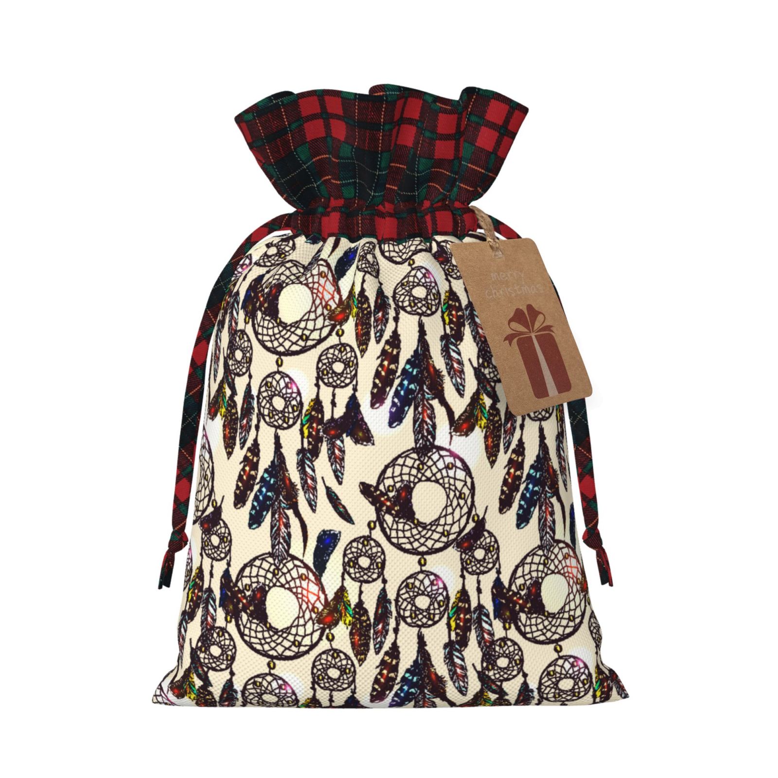 Matuu Dreamcatcher Print Christmas Gift Bag with Drawstring and Gift ...