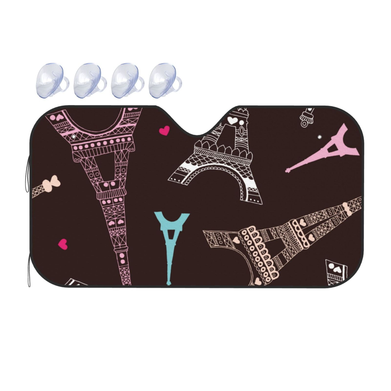 Matuu Eiffel Tower Print Foldable Front Window Car Windshield Sun Shade ...