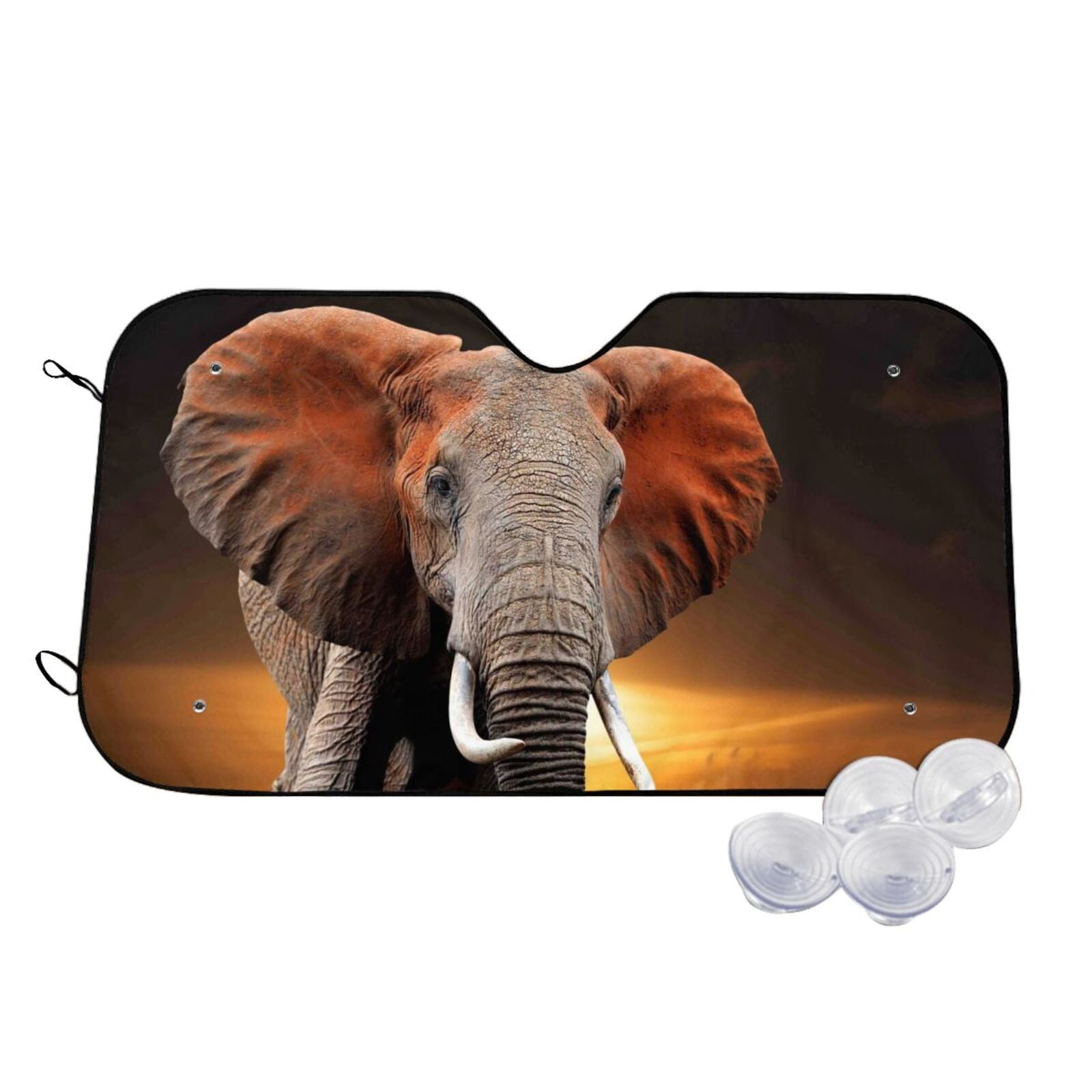 Matuu Elephant Sunset in Kenya for car front window insulated sunshade ...