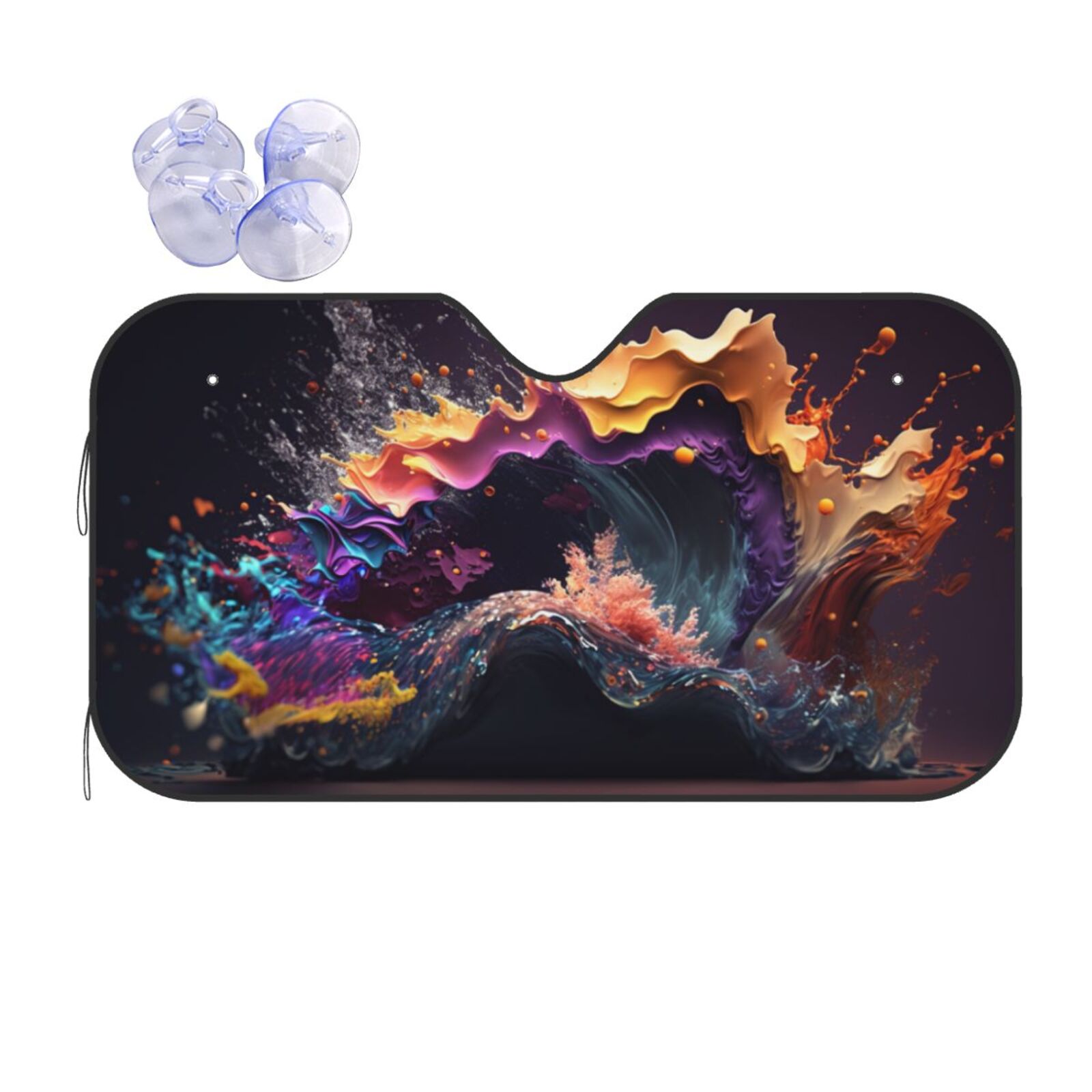 Matuu Explosive Fluid Splash Art Print Foldable Front Window Car ...