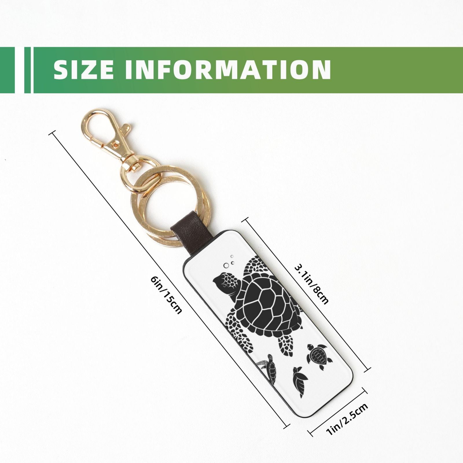 Matuu Family Of Sea Turtles for Car Fob Key Chain PU Leather Keychains ...