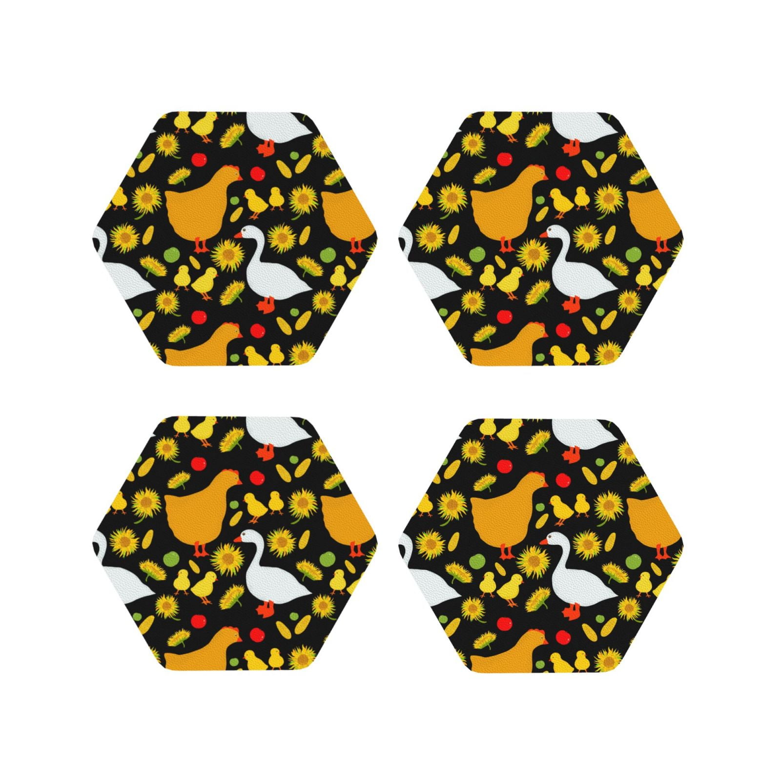 Matuu Farm Goose for Cup Coasters Set of 4 Leather Coasters Desk ...