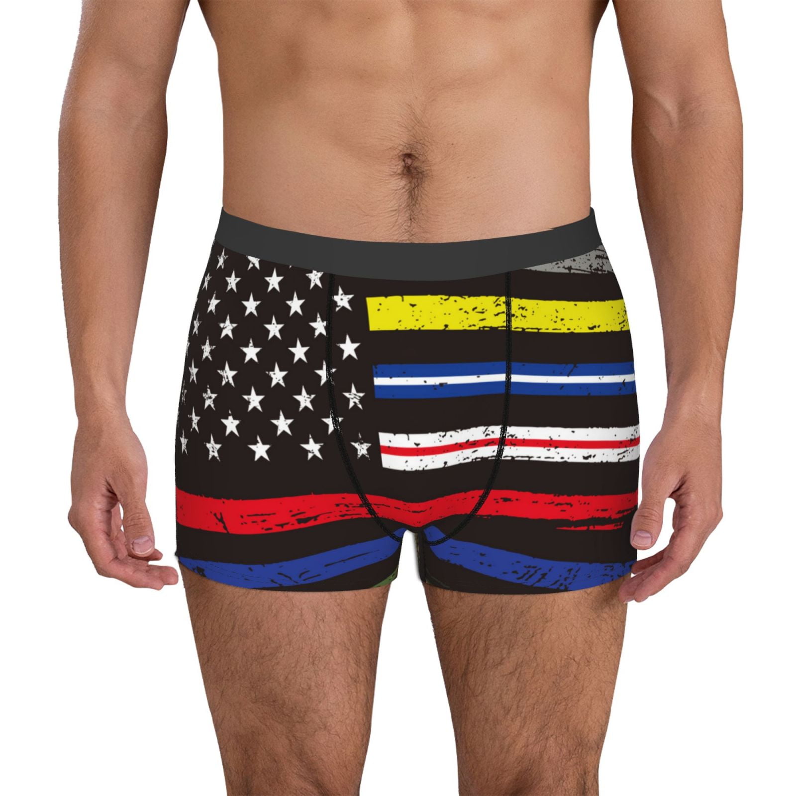 Matuu First Responder American Flag for Men's Boxer Briefs,Men's ...