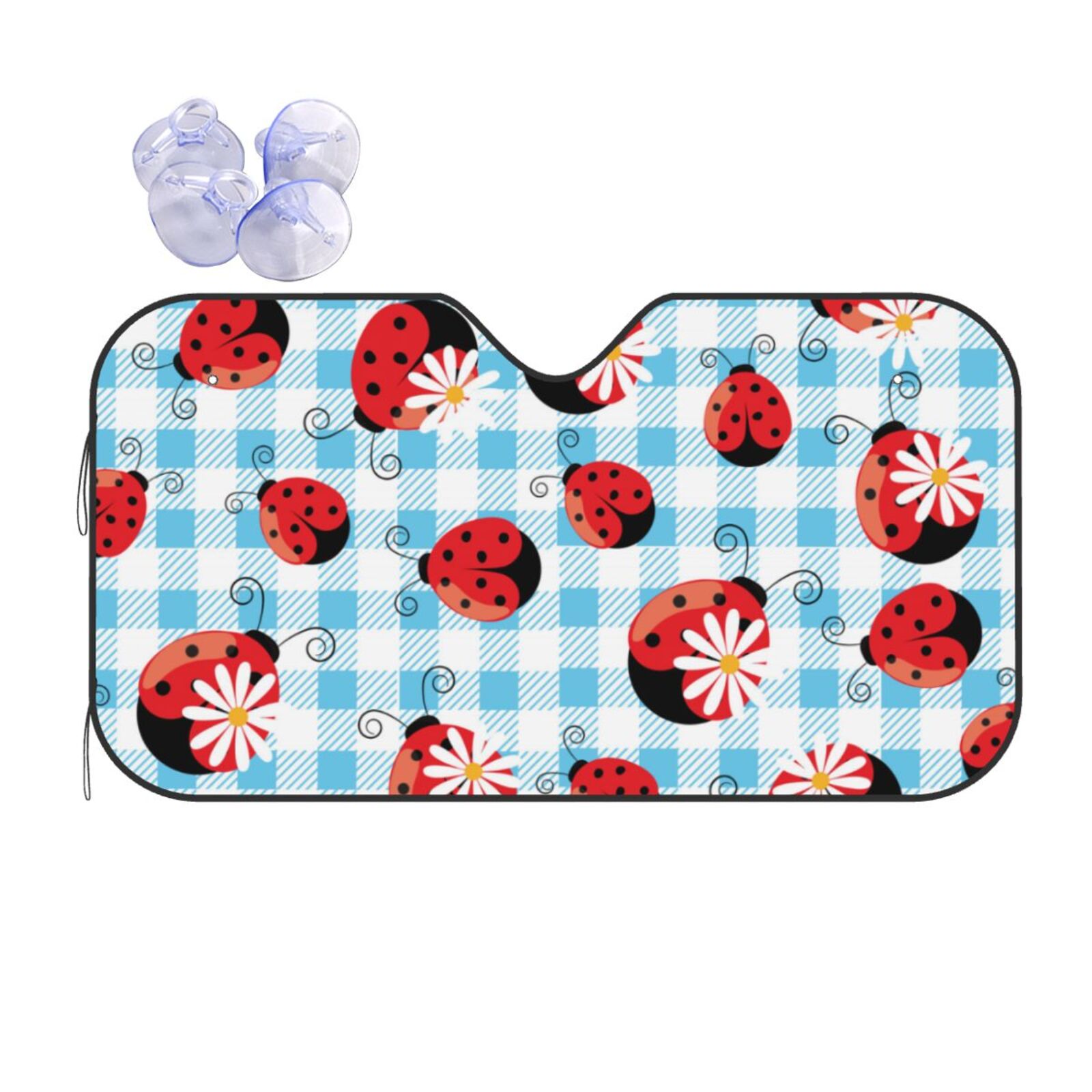 Matuu Flowers and Lady Bugs Print Foldable Front Window Car Windshield ...