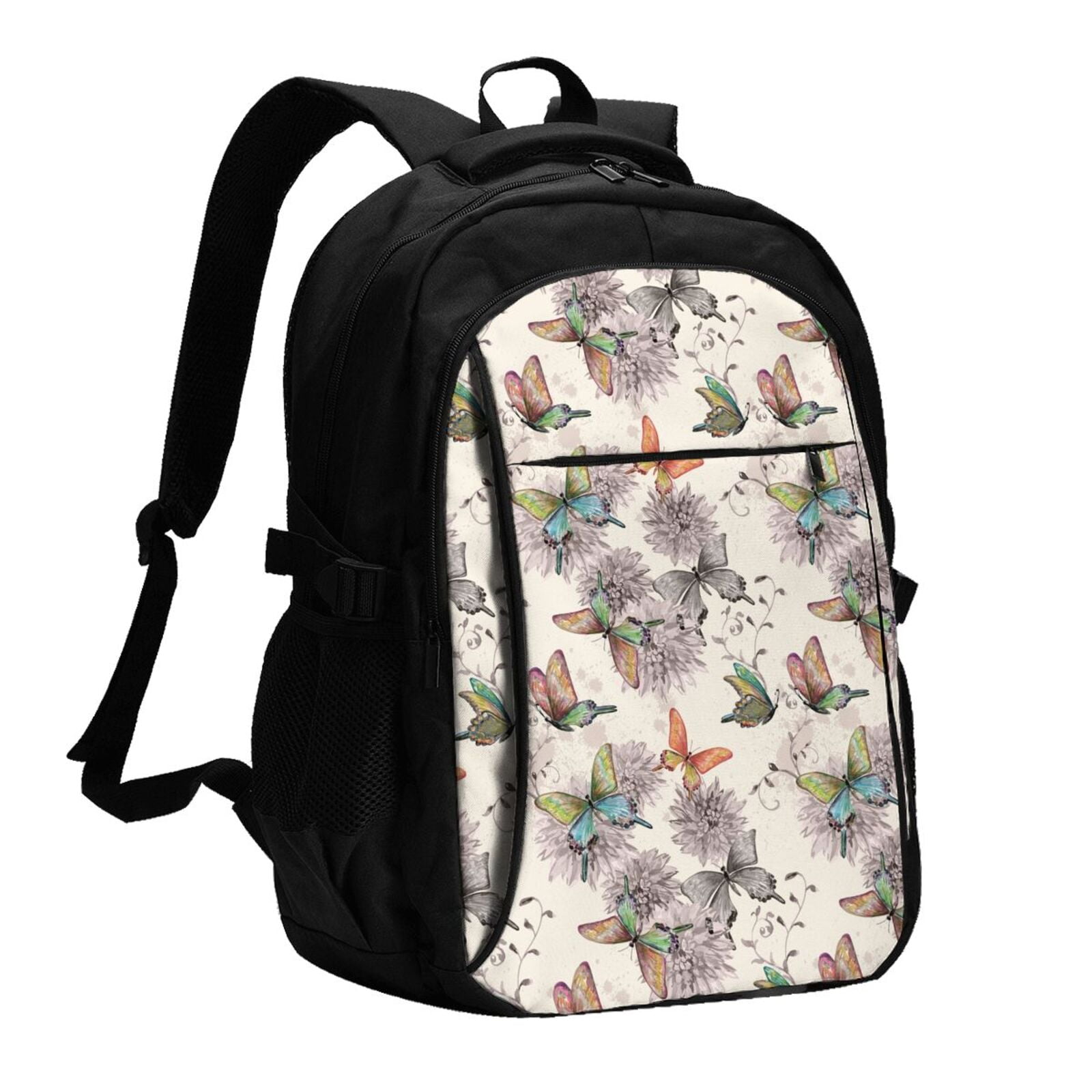 Matuu Flying Butterflies-1 for Backpack with USB Charging Port Business ...