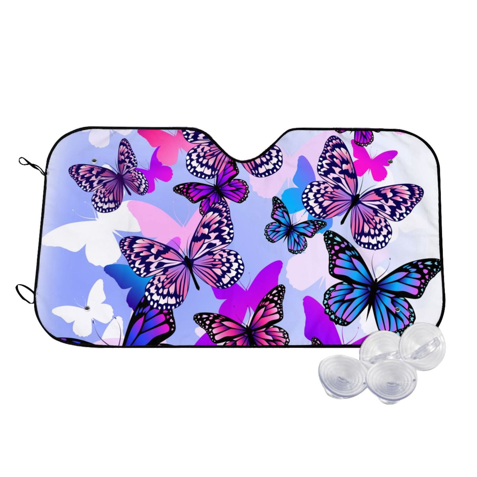 Matuu Flying Butterflies for car front window insulated sunshade, fits ...