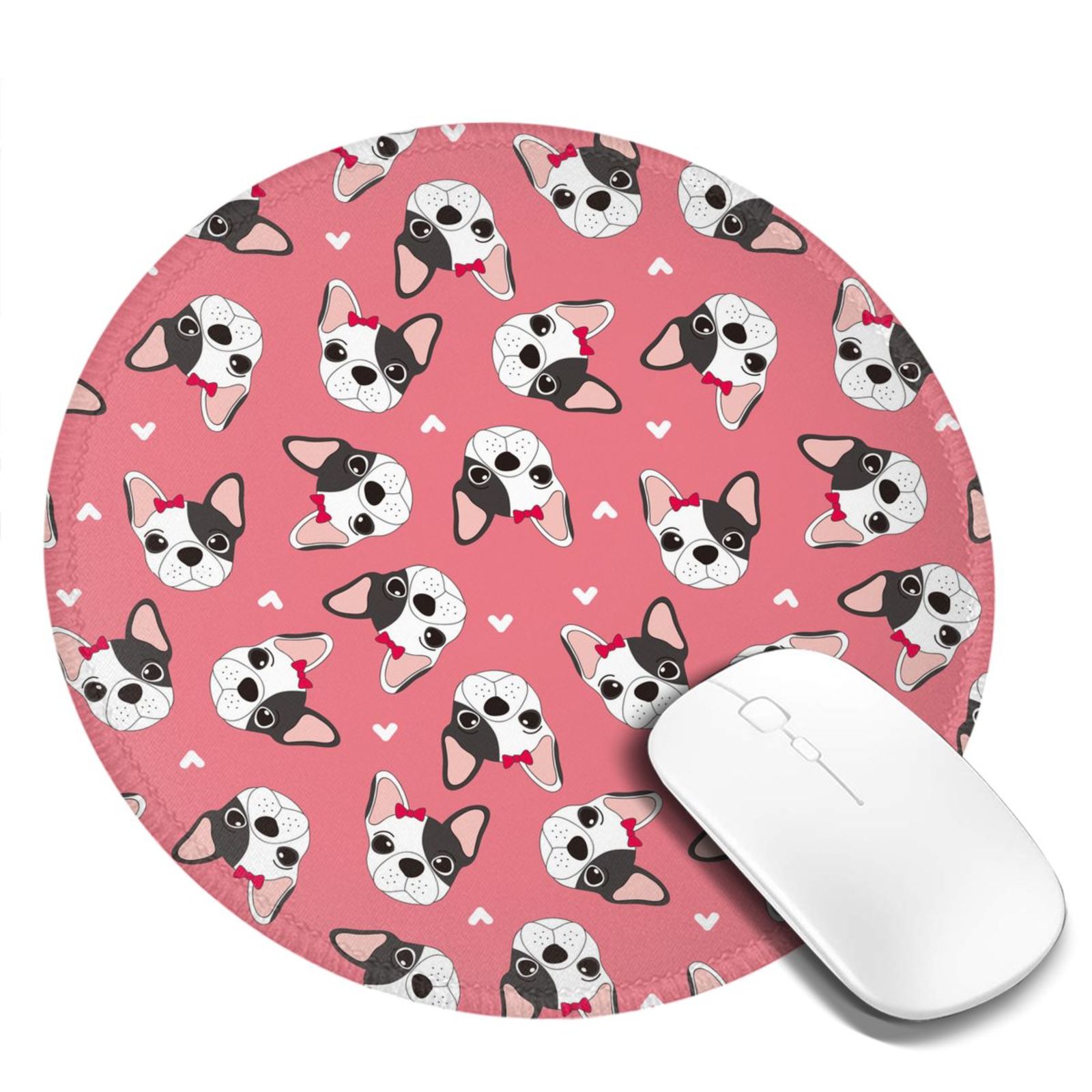 Matuu French Bulldog Face Printed Round Mouse Pad, Non-Slip Ergonomic ...