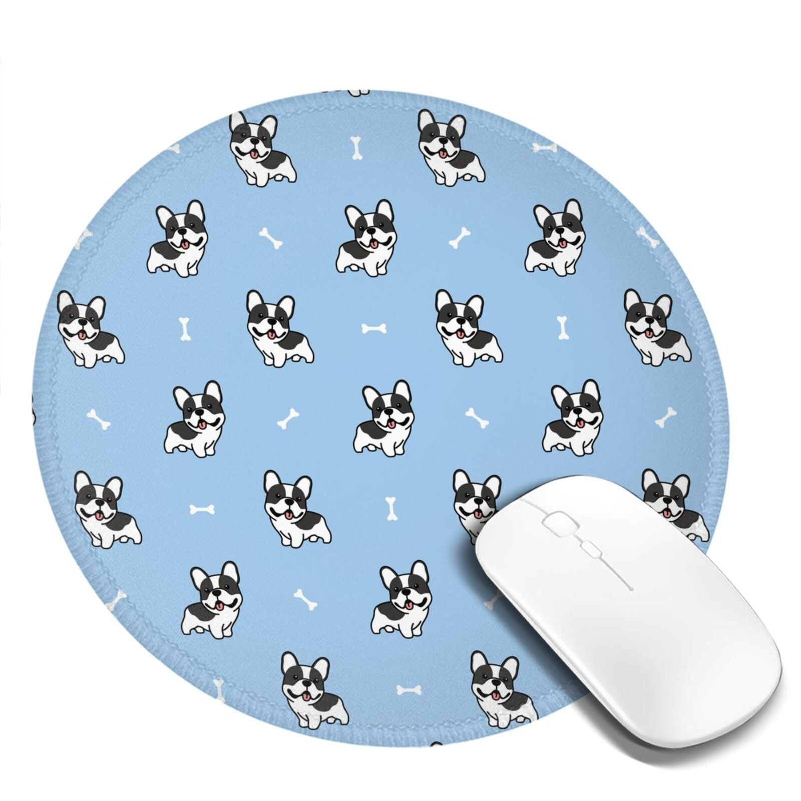 Matuu French Bulldog Puppy Printed Round Mouse Pad, Non-Slip Ergonomic ...