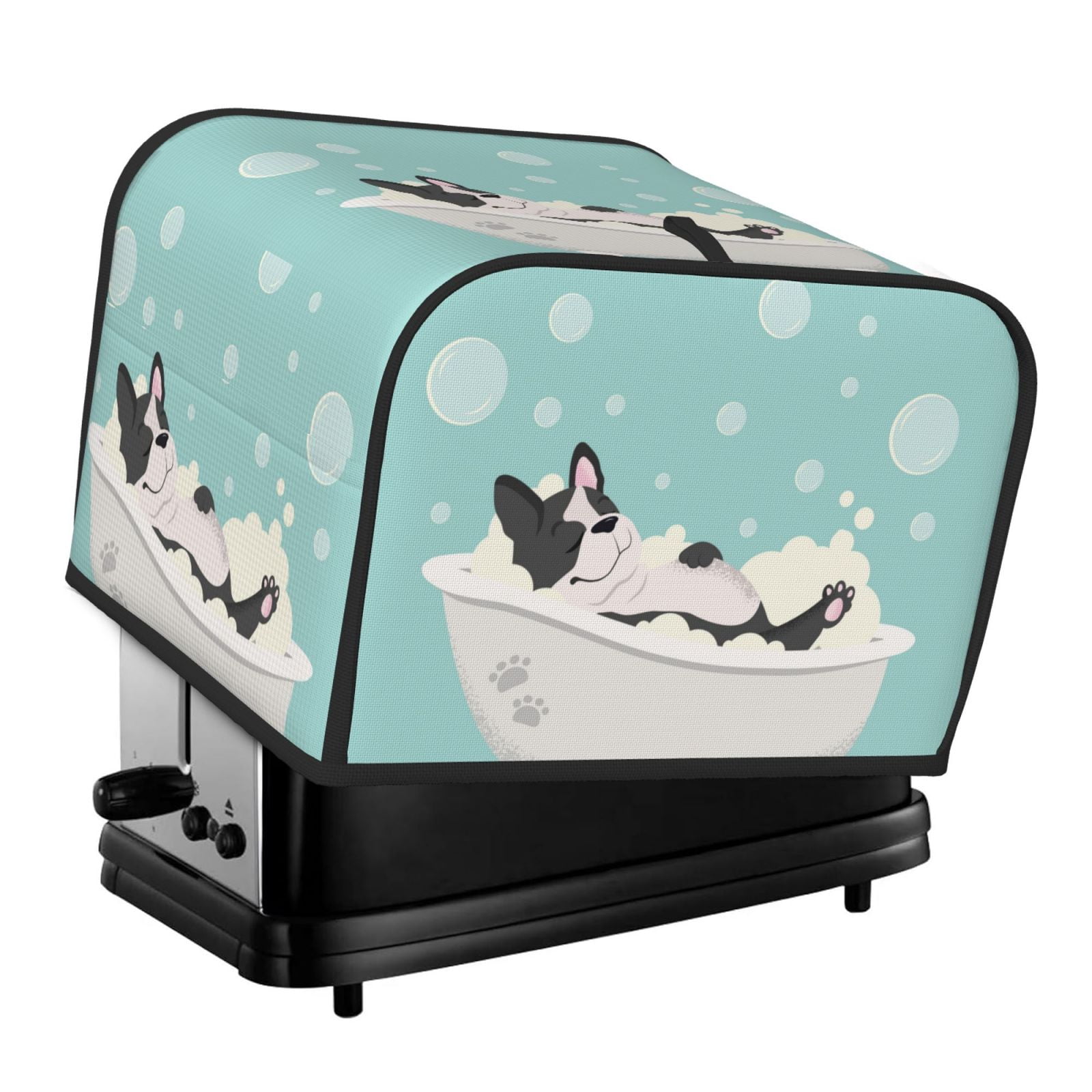 Matuu French Bulldog Taking a Bath for Universal 4 slice Toaster Cover ...