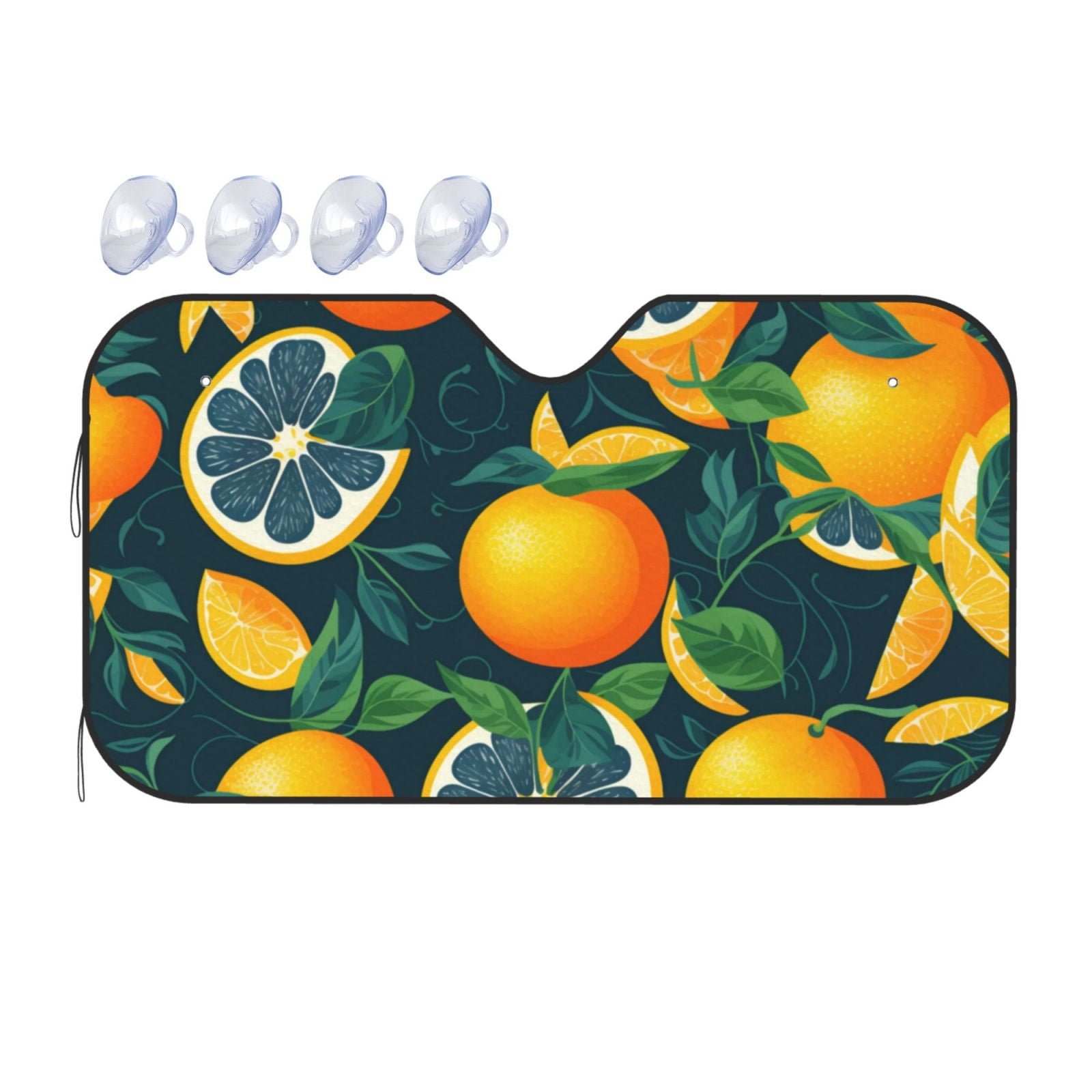 Matuu Fresh Orange Print Foldable Front Window Car Windshield Sun Shade ...