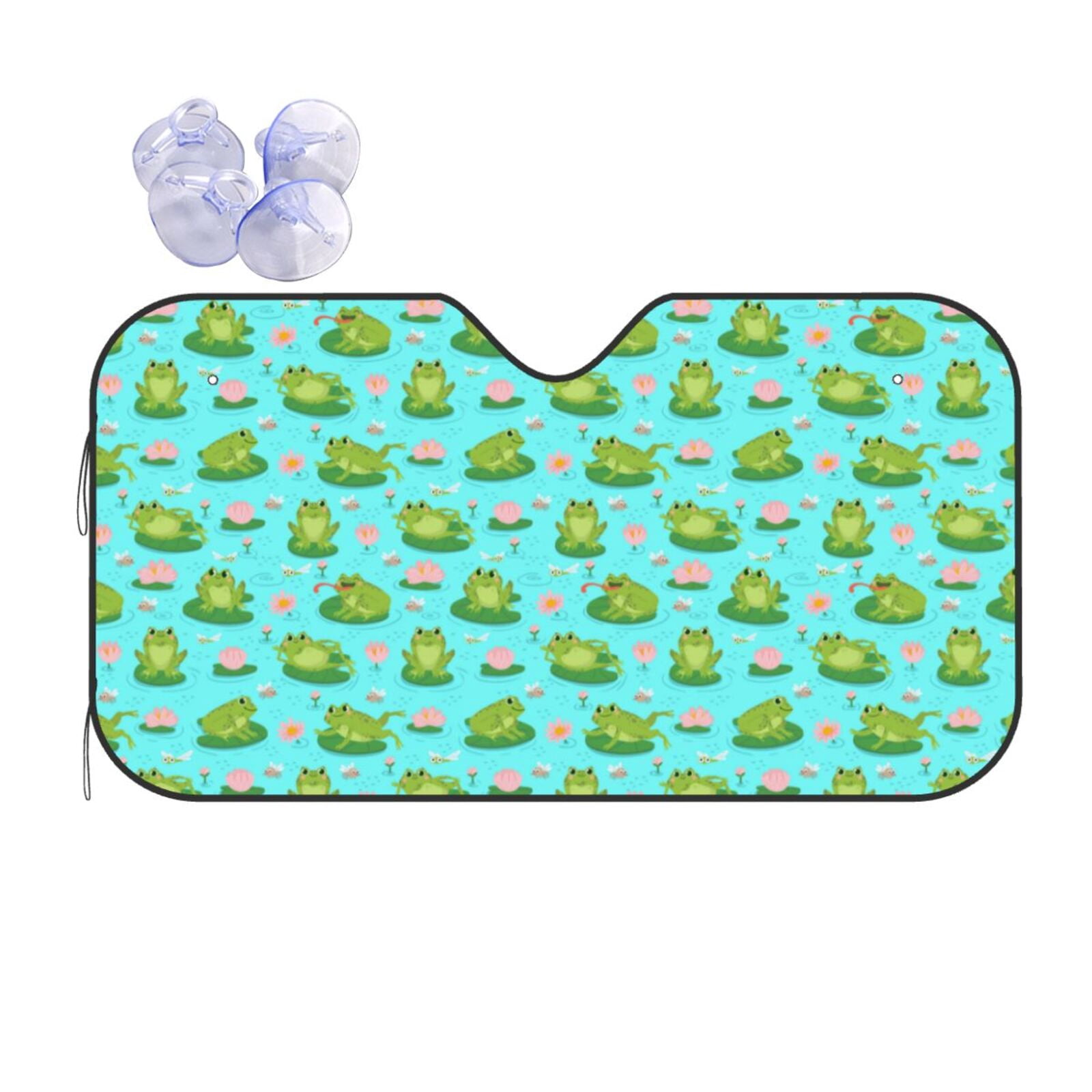 Matuu Frogs And Aquatic Plants Print Foldable Front Window Car ...