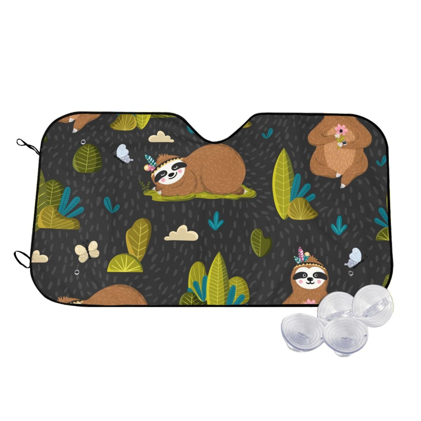 Matuu Funny Sloths In The Forest for car front window insulated ...