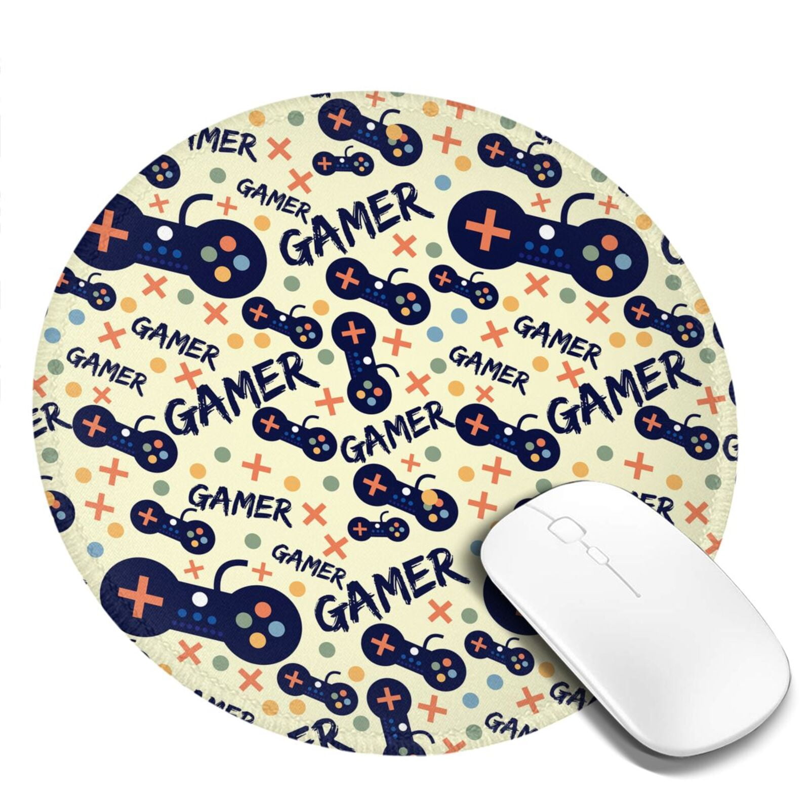 Matuu Game Controller Printed Round Mouse Pad, Non-Slip Ergonomic Mouse ...