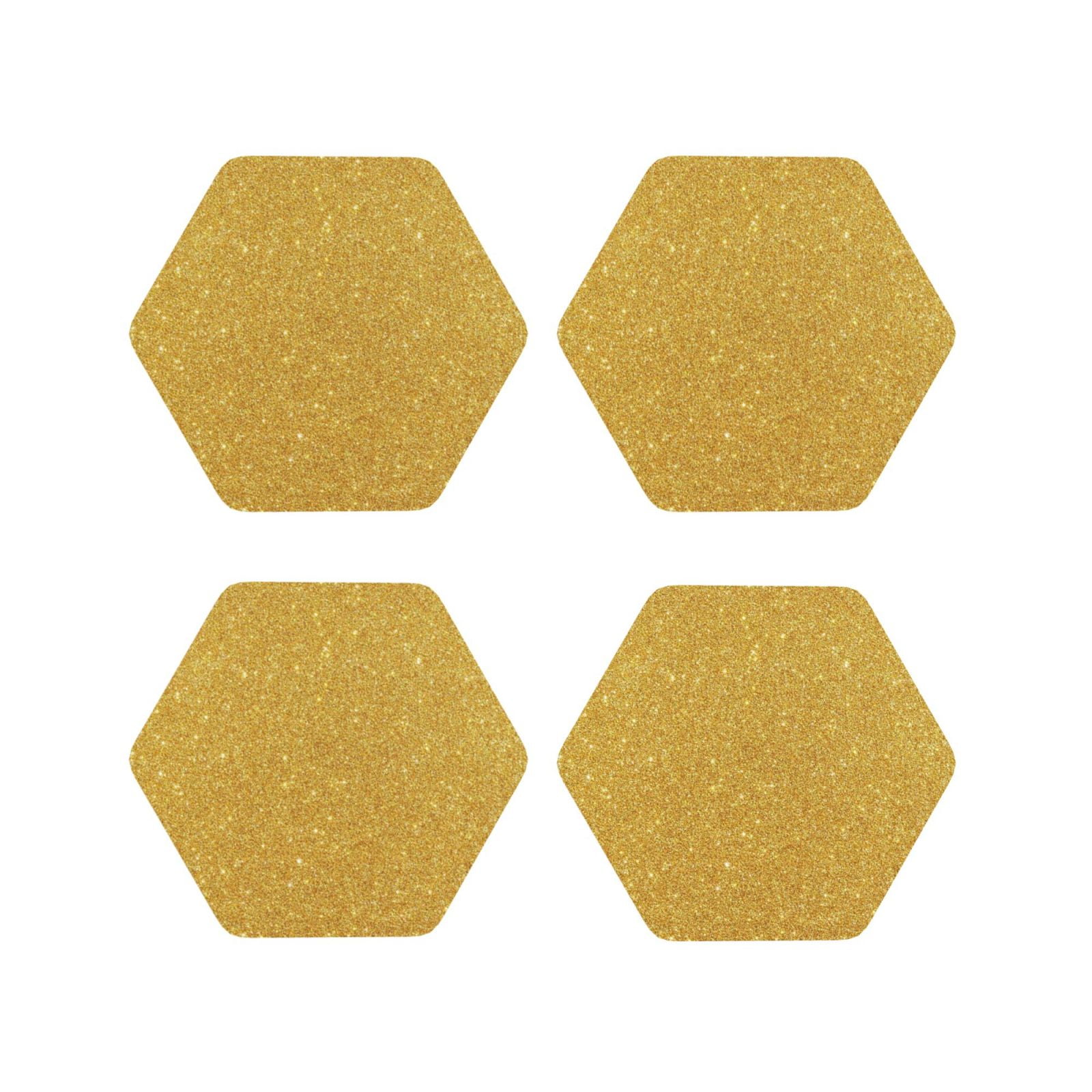 Matuu Gold Shiny for Cup Coasters Set of 4 Leather Coasters Desk ...