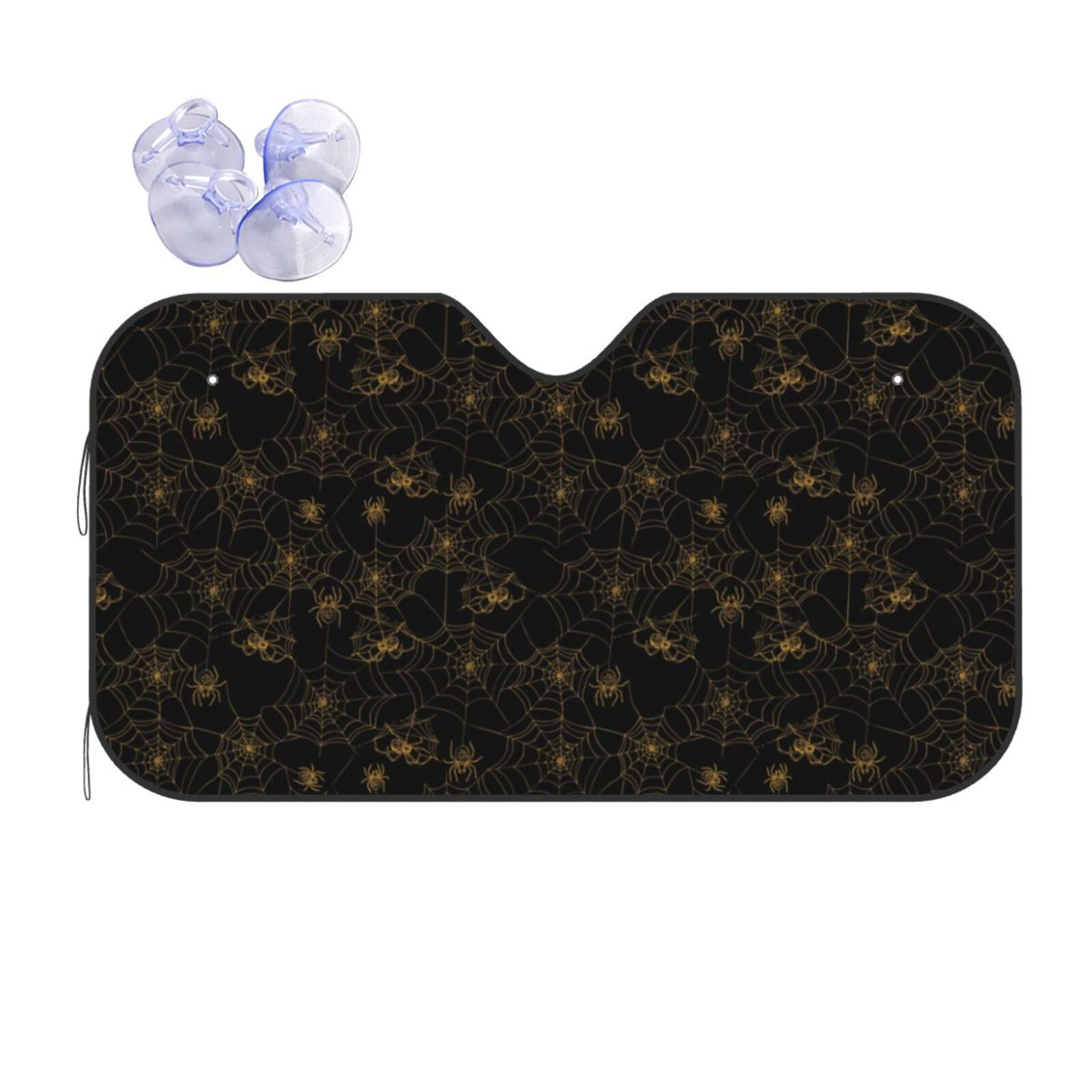Matuu Gold Spiders And Cobwebs Print Foldable Front Window Car ...
