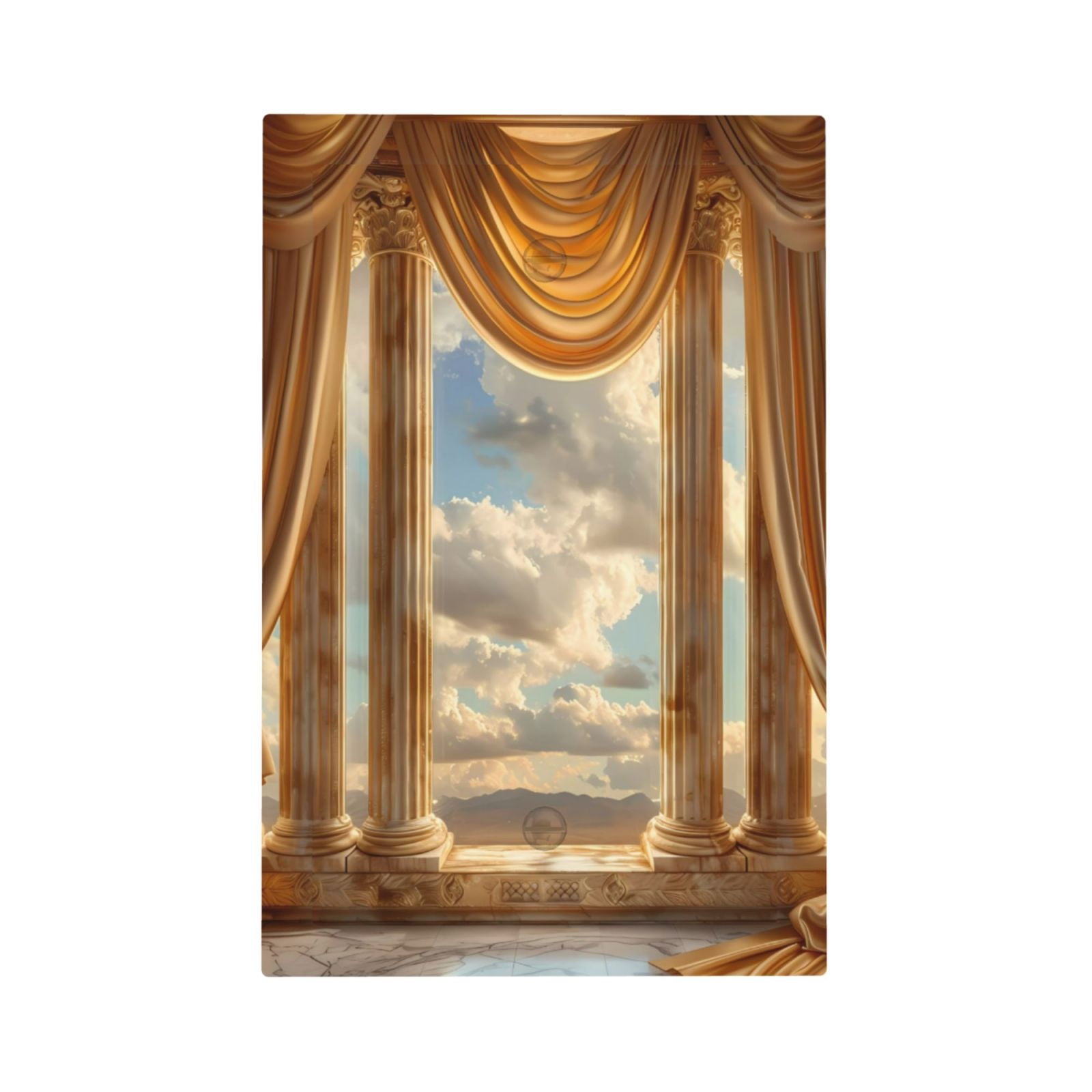 Matuu Golden Drapes Pillars Clouds for Modern Decorative Wall Plate ...