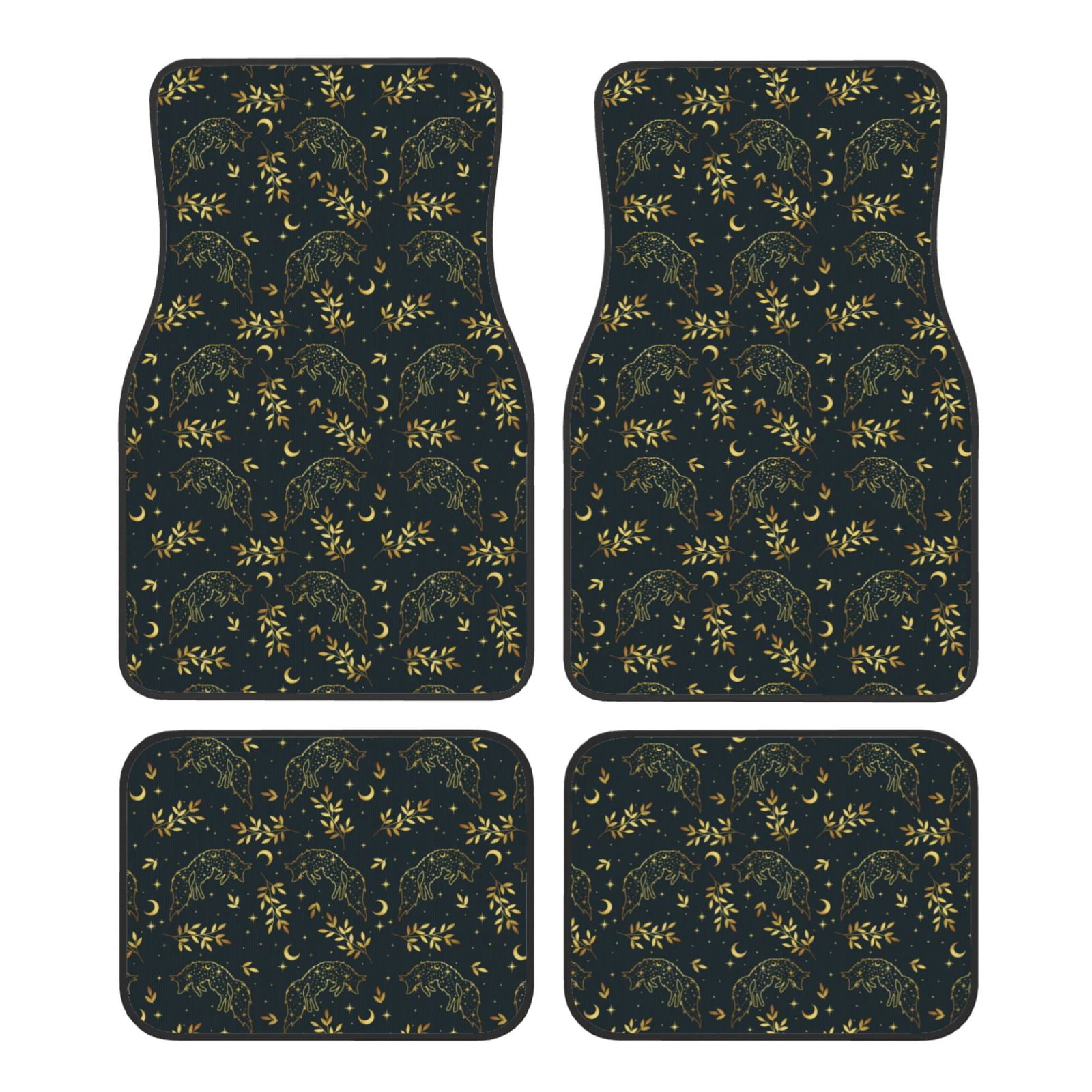 Matuu Golden line fox print 4-Piece All-Weather Floor Mats for ...