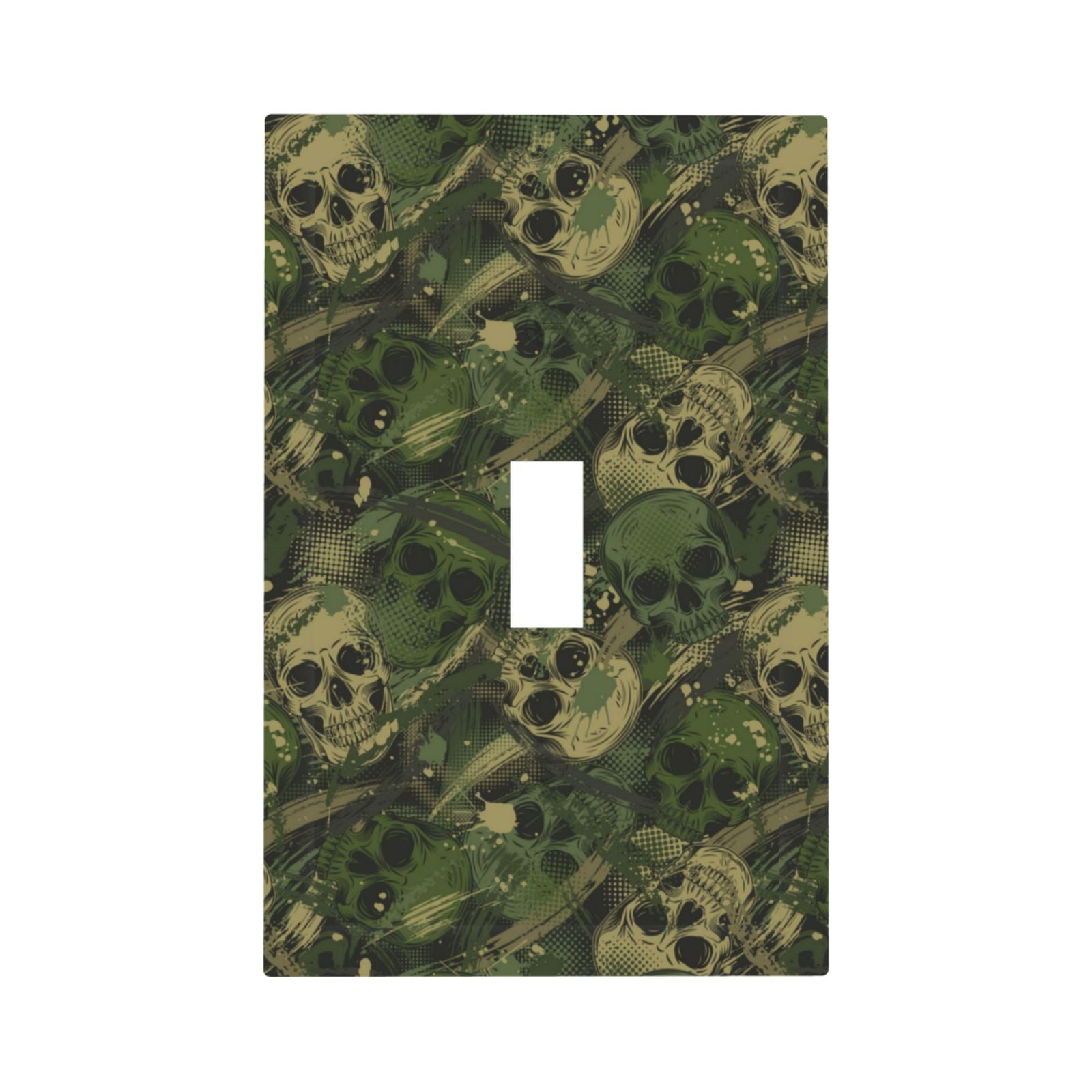 Matuu Green Camouflage Skull for Modern Decorative Wall Plate Switch ...