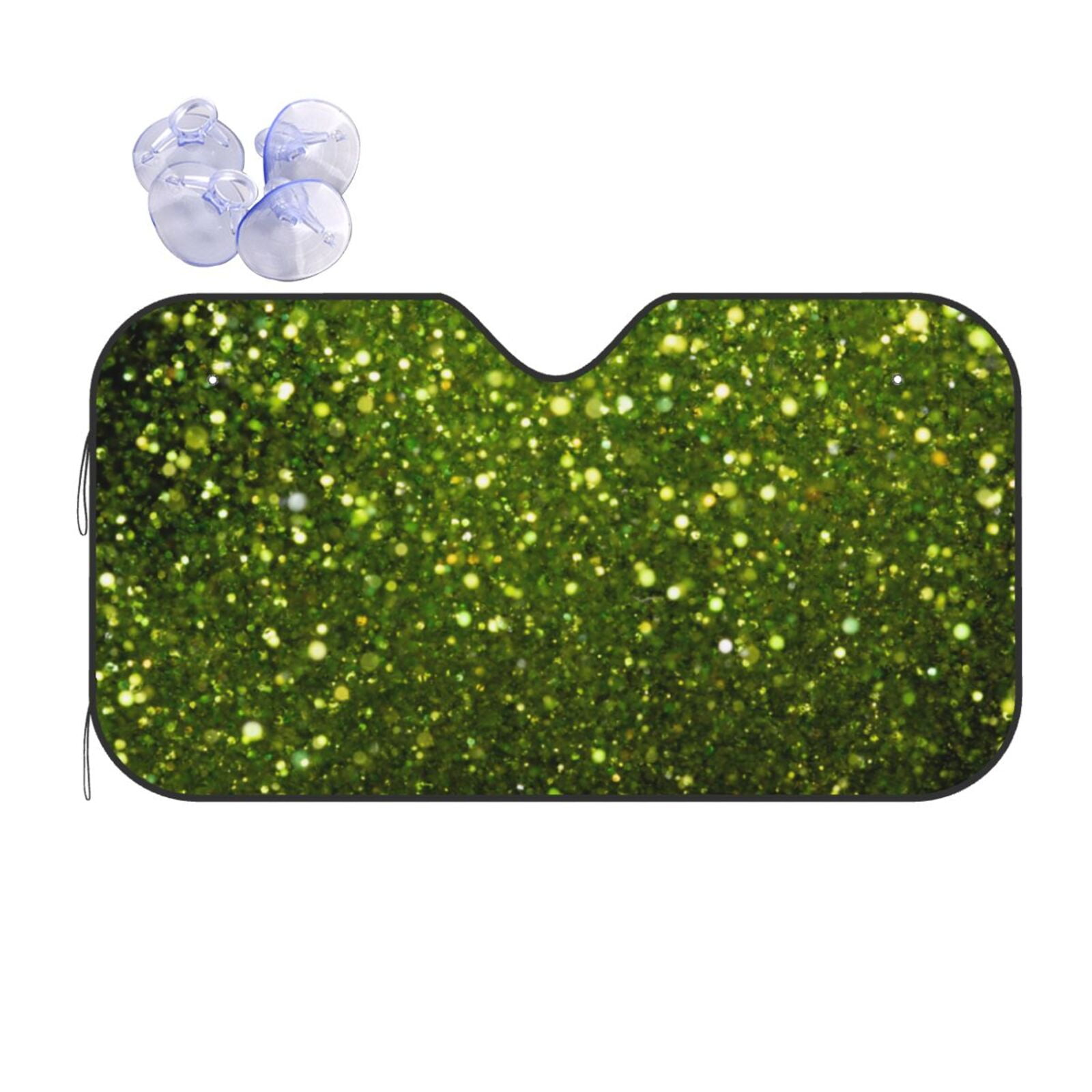 Matuu Green Glitter Sparkle Print Foldable Front Window Car Windshield ...