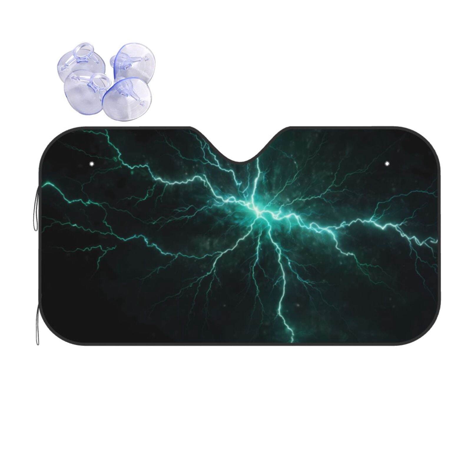 Matuu Green Lightning Flash Print Foldable Front Window Car Windshield ...