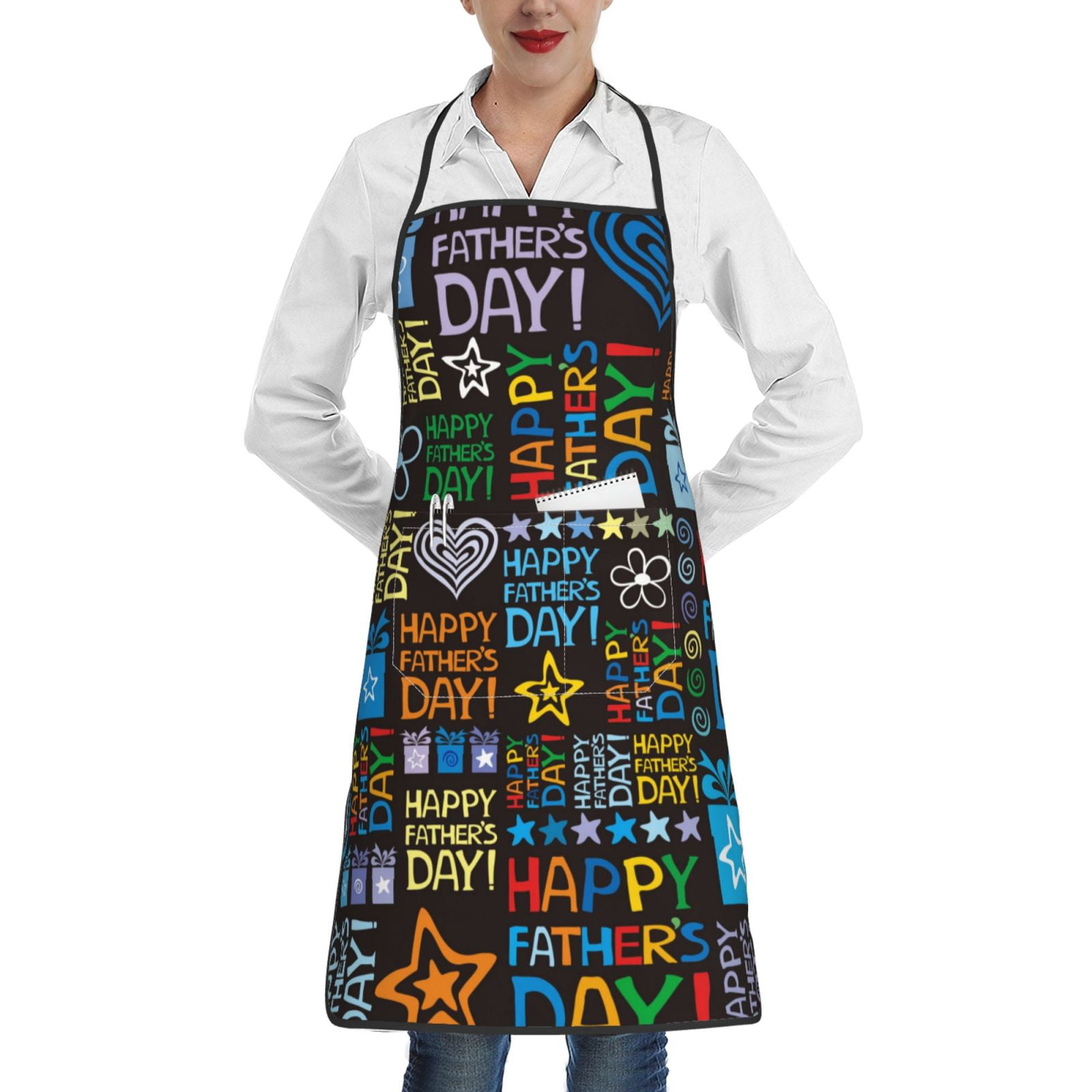 Matuu Happy Father Day for Adjustable Cooking Aprons for Women with ...