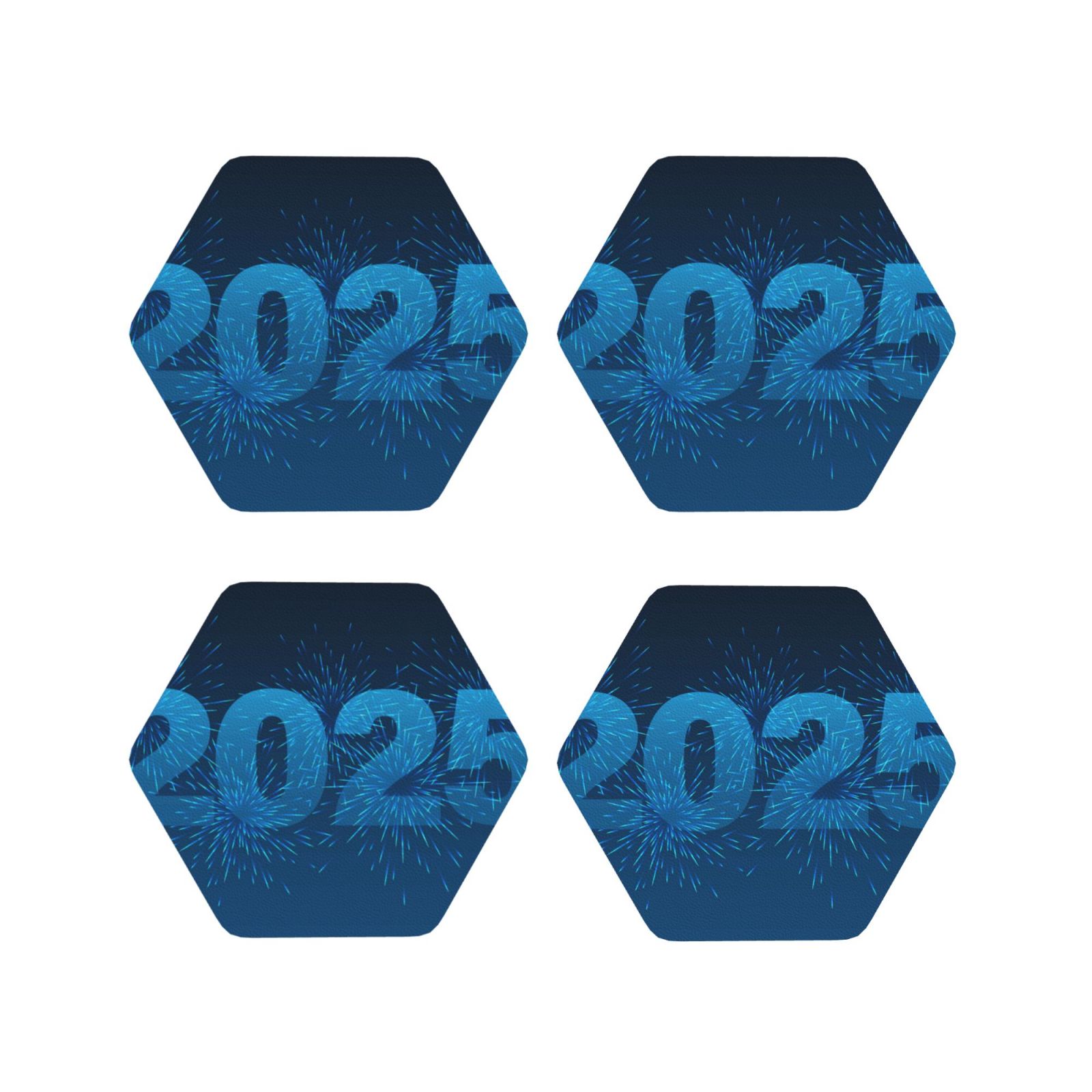 Matuu Happy New Year 2025 A for Cup Coasters Set of 4 Leather Coasters ...
