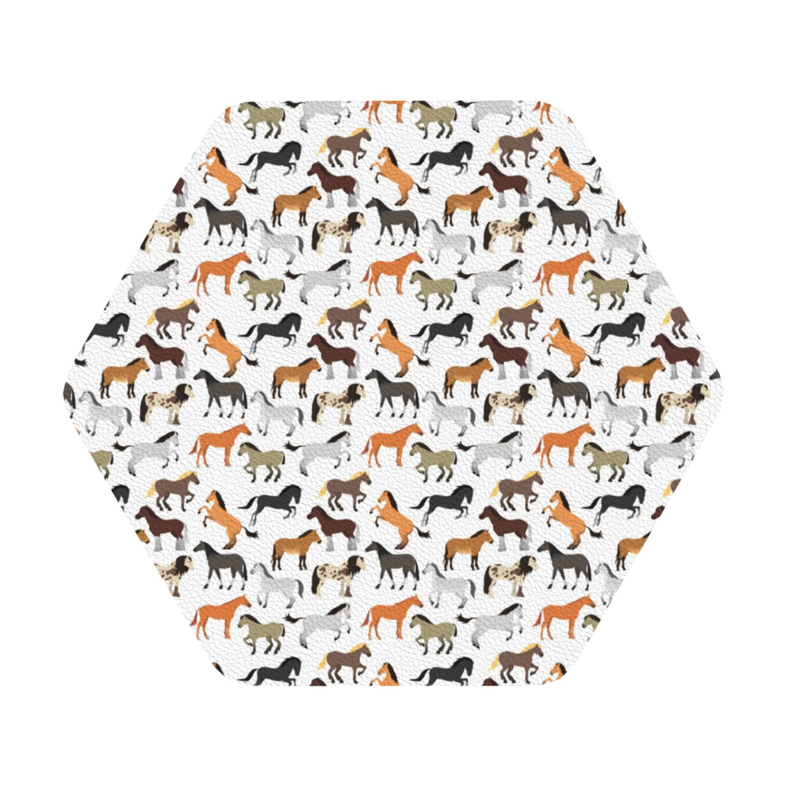 Matuu Horse for Cup Coasters Set of 6 Leather Coasters Desk Coasters ...