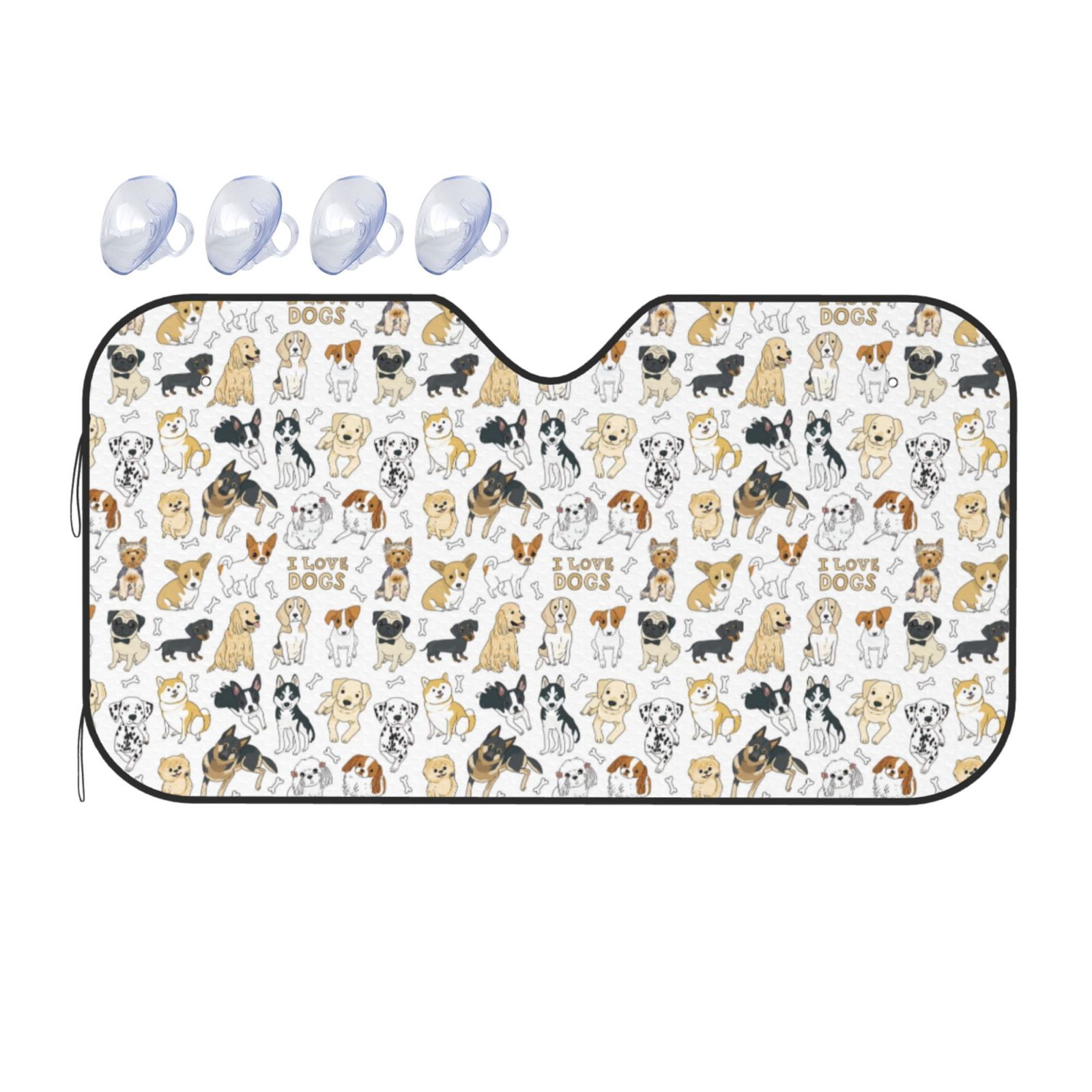 Matuu I Love Dogs Print Foldable Front Window Car Windshield Sun Shade ...