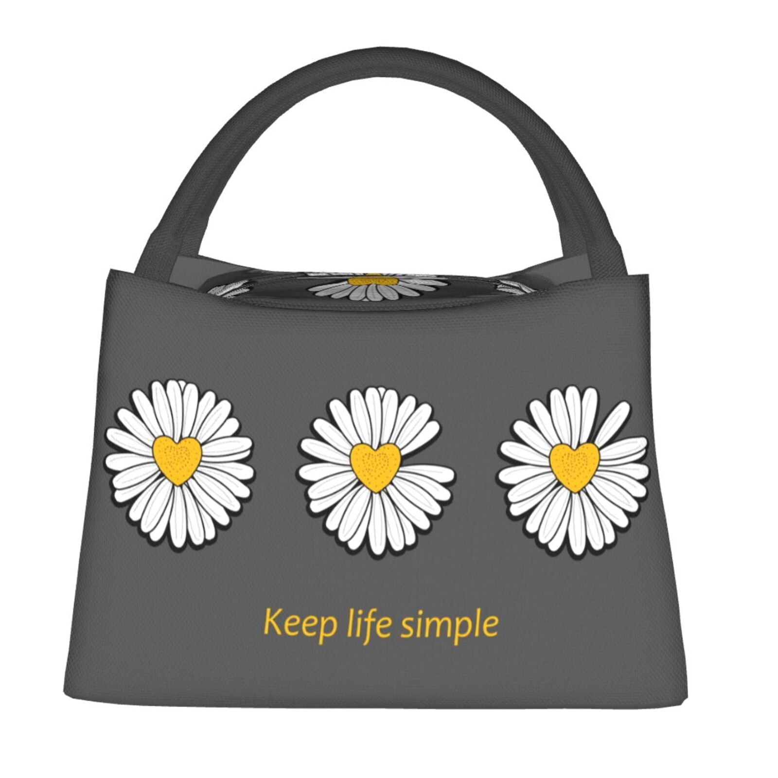 Matuu Keep Life Simple Daisy Flower for Lunch Bag Thermal Insulated Bag ...