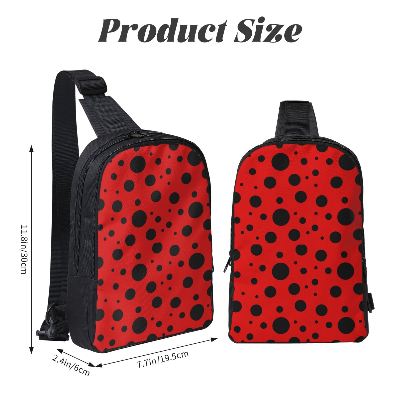 Matuu Ladybug Pattern for Chest Bag with Dual Pockets, Waterproof ...