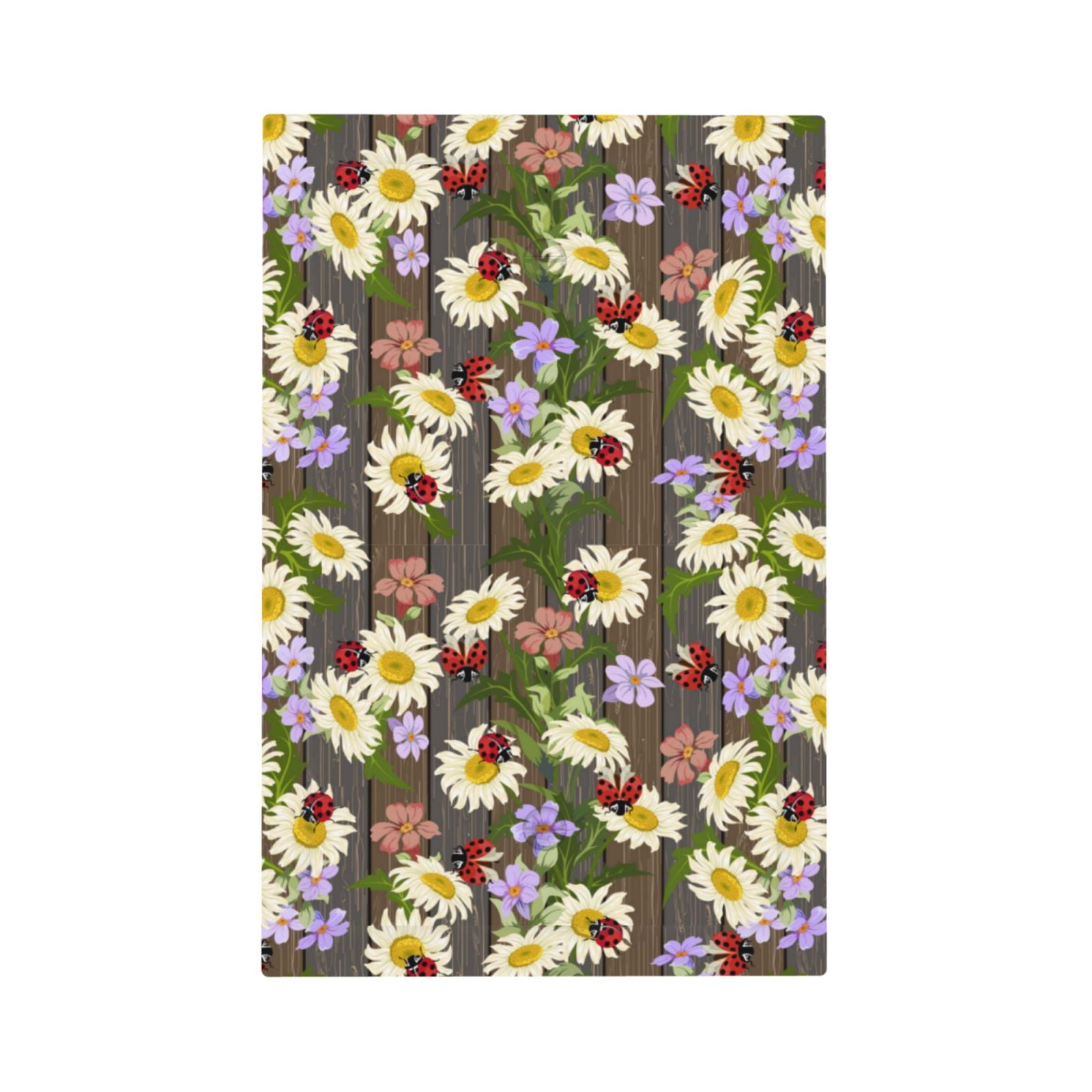 Matuu Ladybugs And Flowers On A Wooden for Modern Decorative Wall Plate Switch Plate Outlet ...