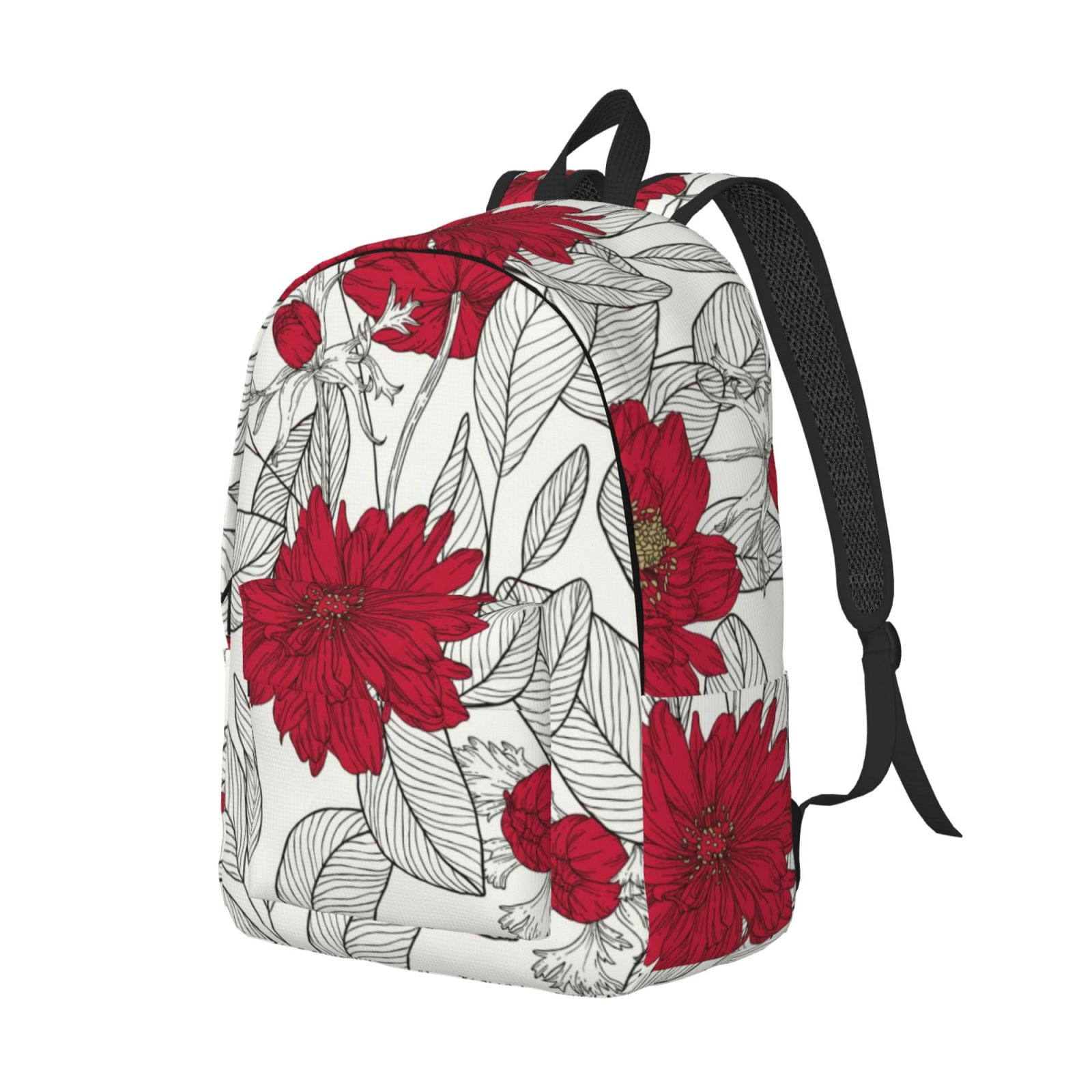 Matuu Leaves And Anemone for Canvas College Backpack for Men and Women ...